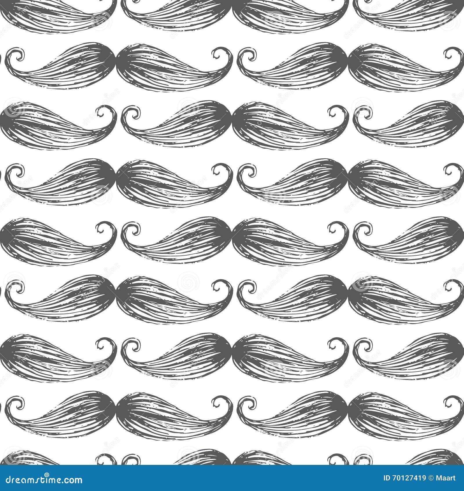 Mustache seamless pattern stock vector. Illustration of brown - 70127419