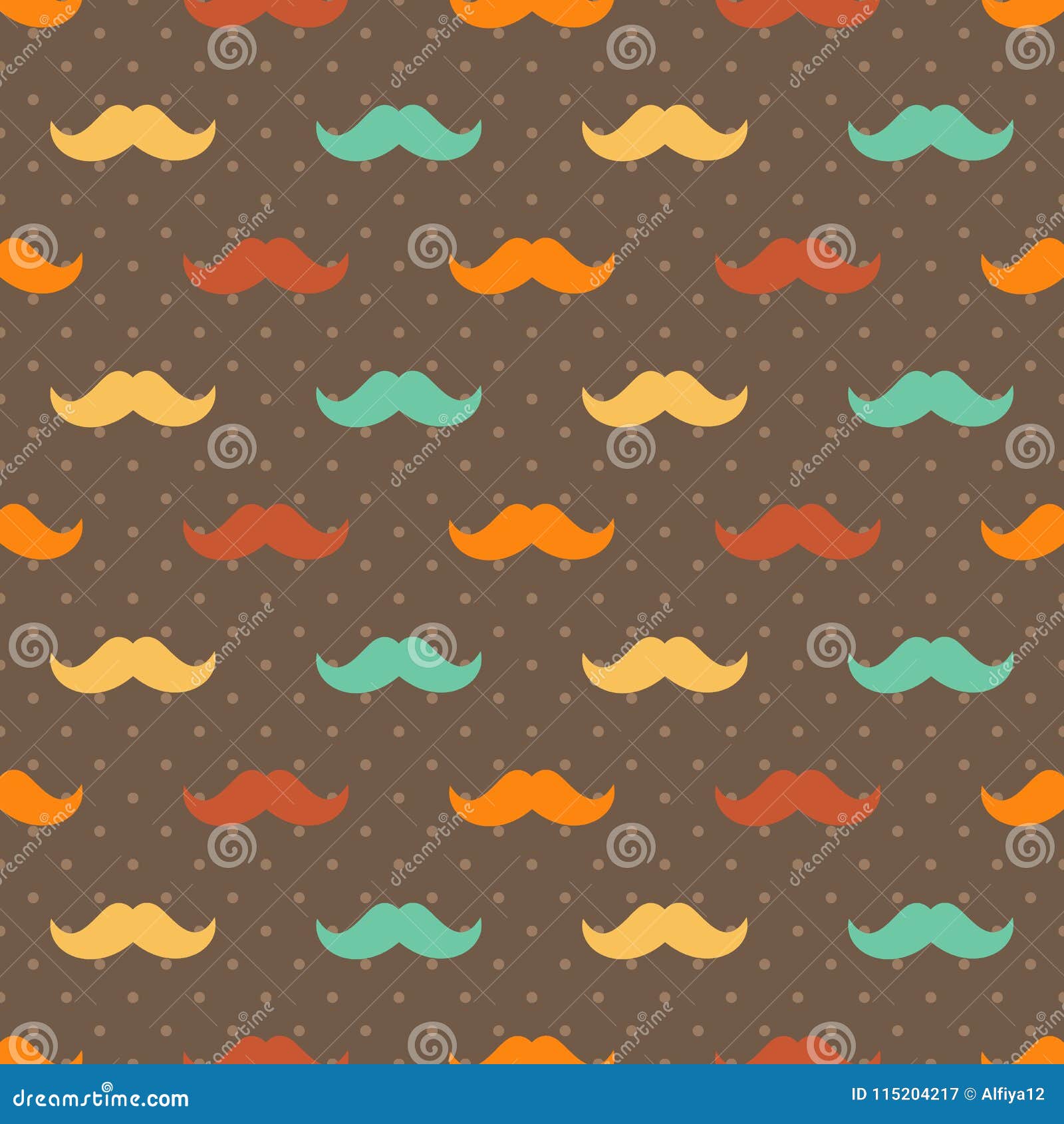 Mustache Seamless Pattern Isolated Vector Wallpaper Background Stock ...