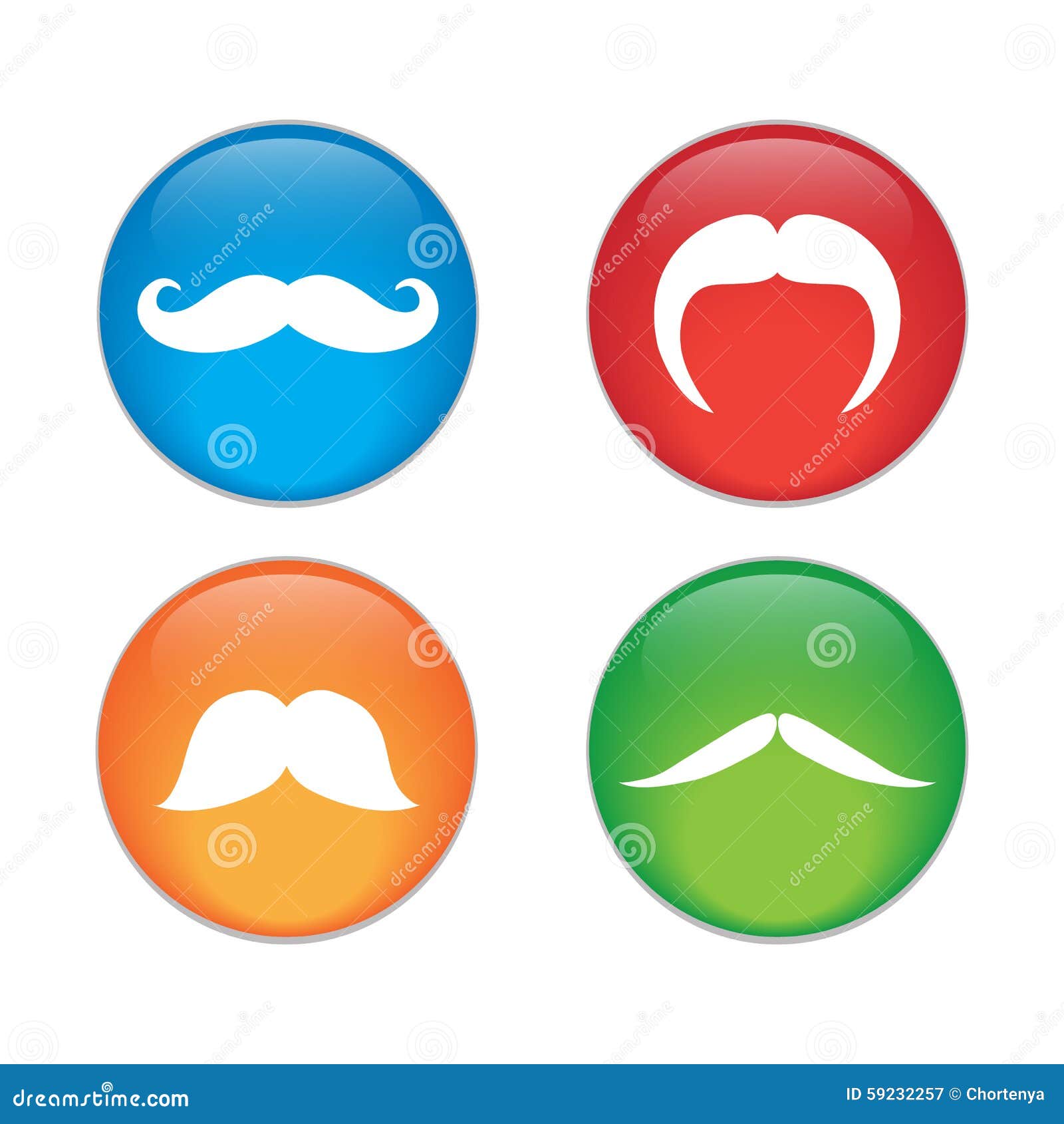 Mustache. Single Flat Icon on the Circle. Vector Illustration. Stock ...