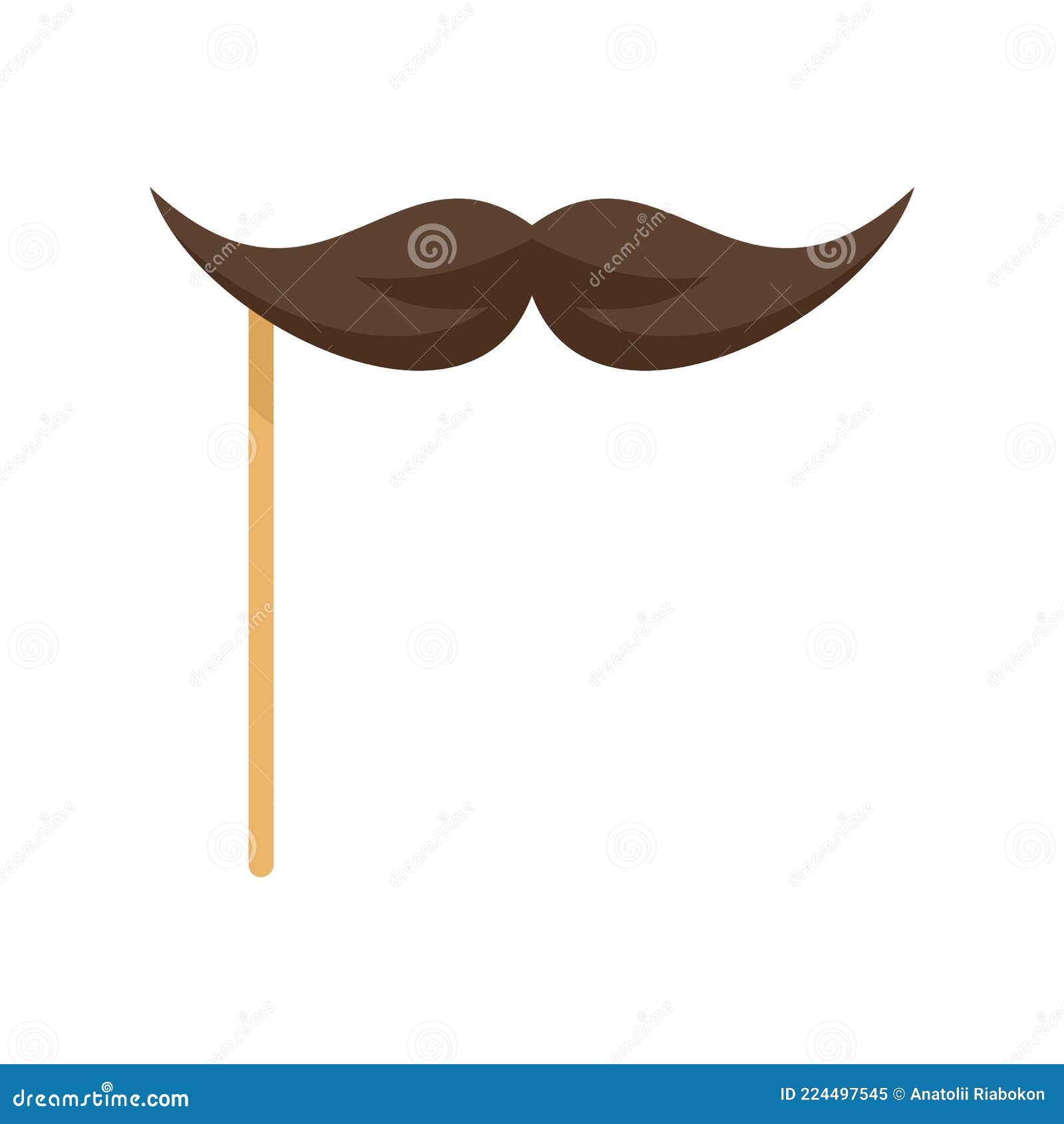 Mustache on Stick Icon Flat Isolated Vector Stock Vector - Illustration ...
