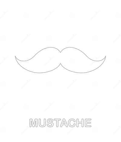 Mustache Tracing Worksheet for Kids Stock Vector - Illustration of ...