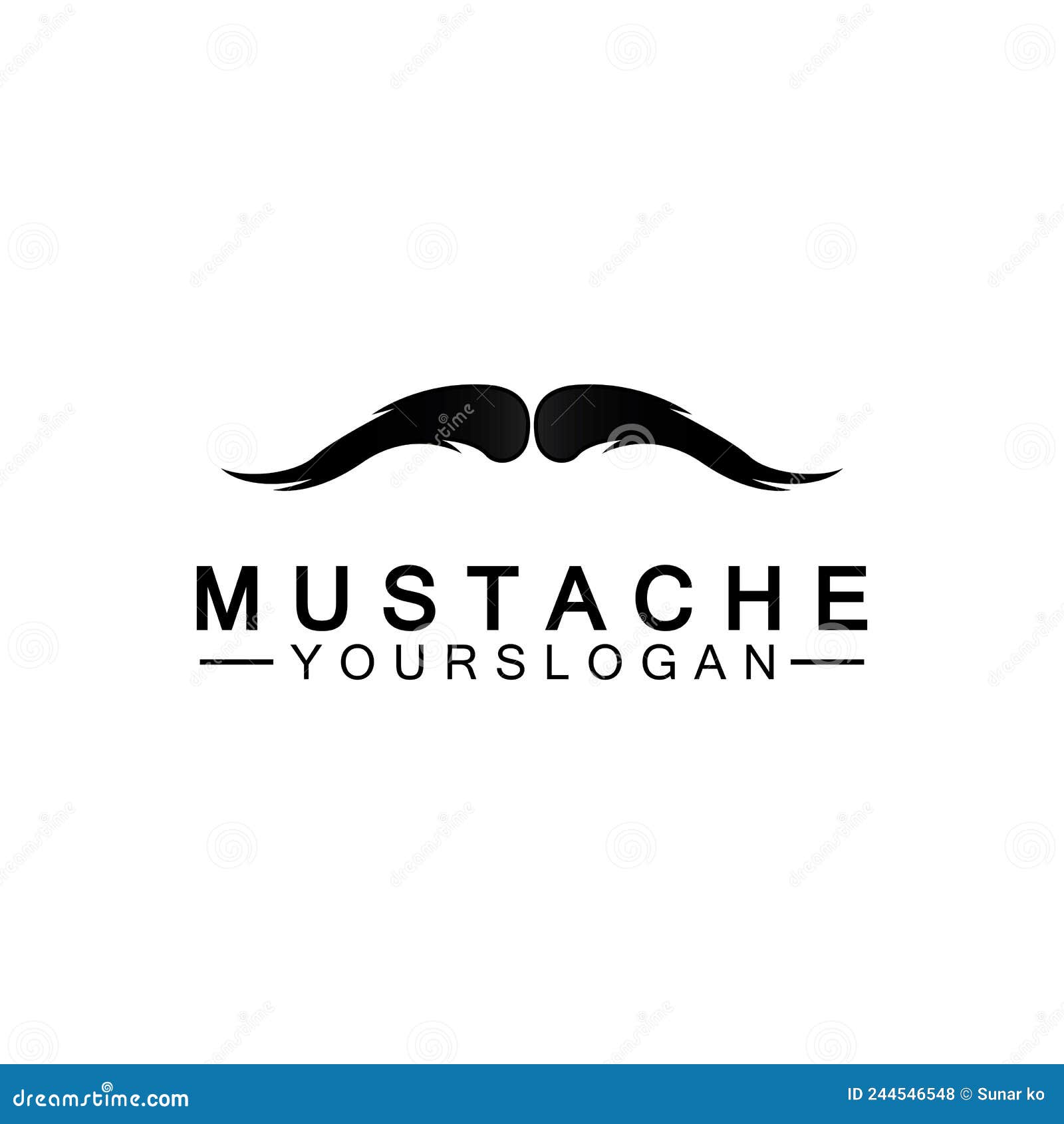 Mustache Vector Icon Logo Design Template Stock Vector - Illustration ...