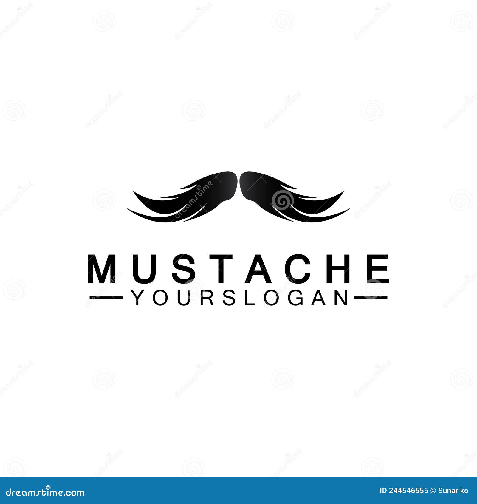 Mustache Vector Icon Logo Design Template Stock Vector - Illustration ...