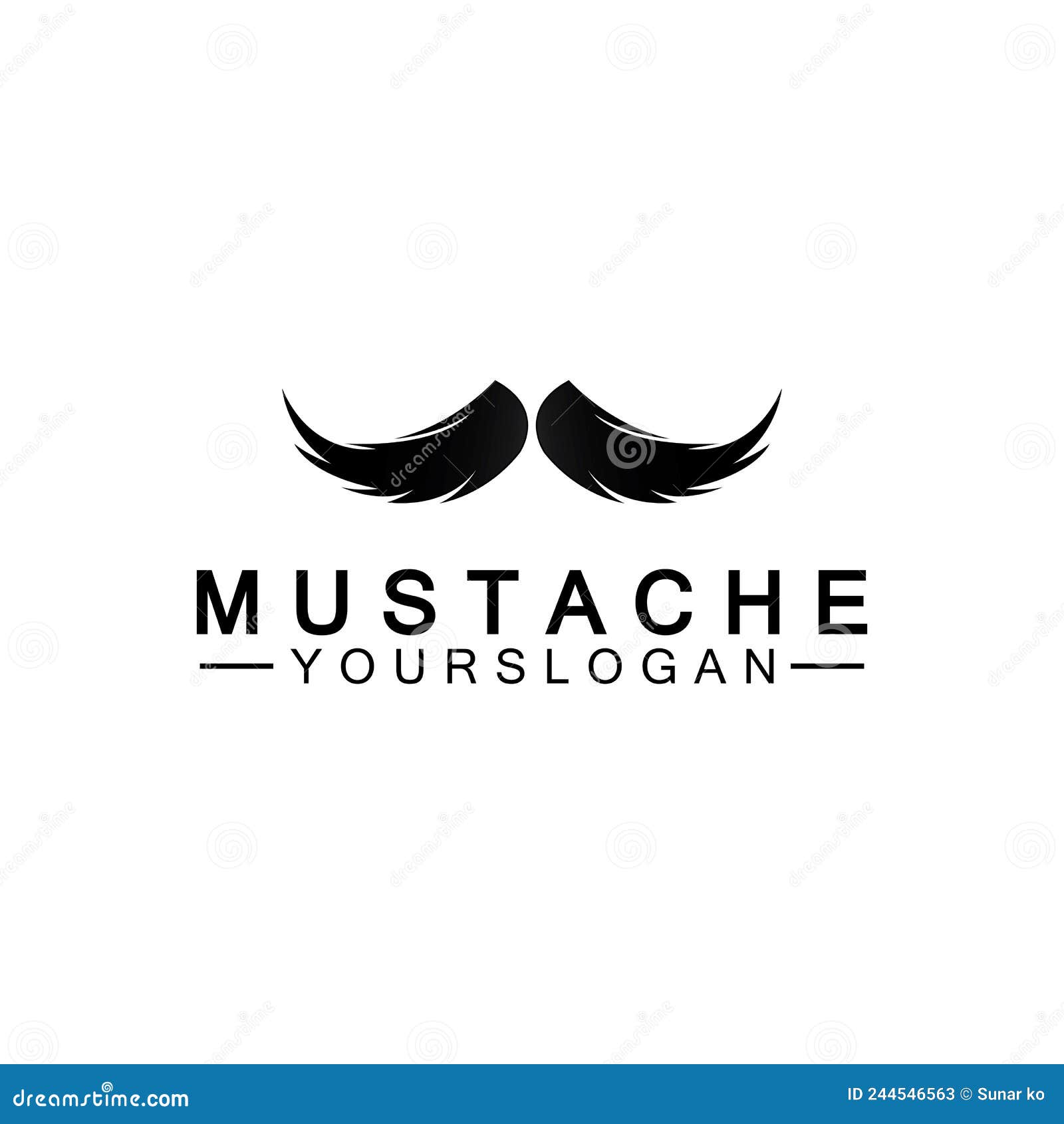 Mustache Vector Icon Logo Design Template Stock Vector - Illustration ...