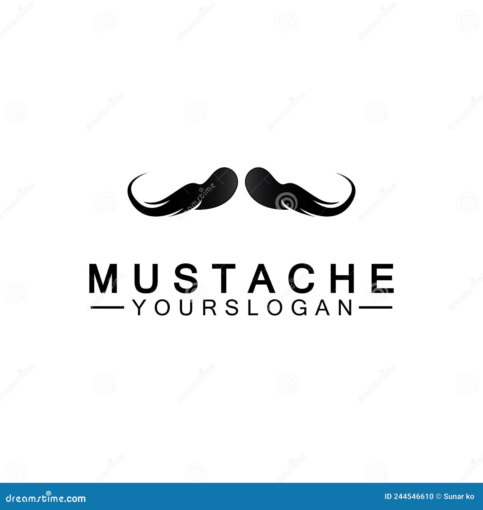 Mustache Vector Icon Logo Design Template Stock Vector - Illustration ...