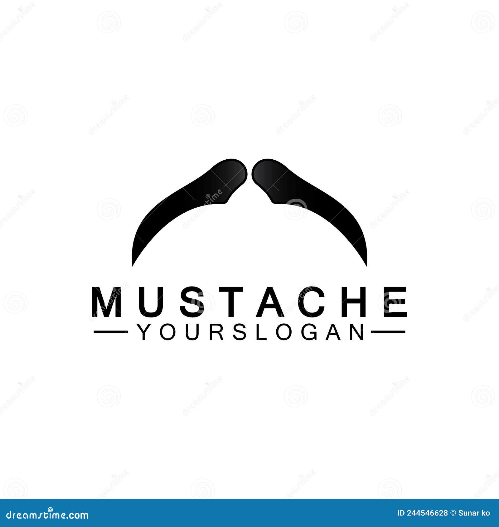 Mustache Vector Icon Logo Design Template Stock Vector - Illustration ...