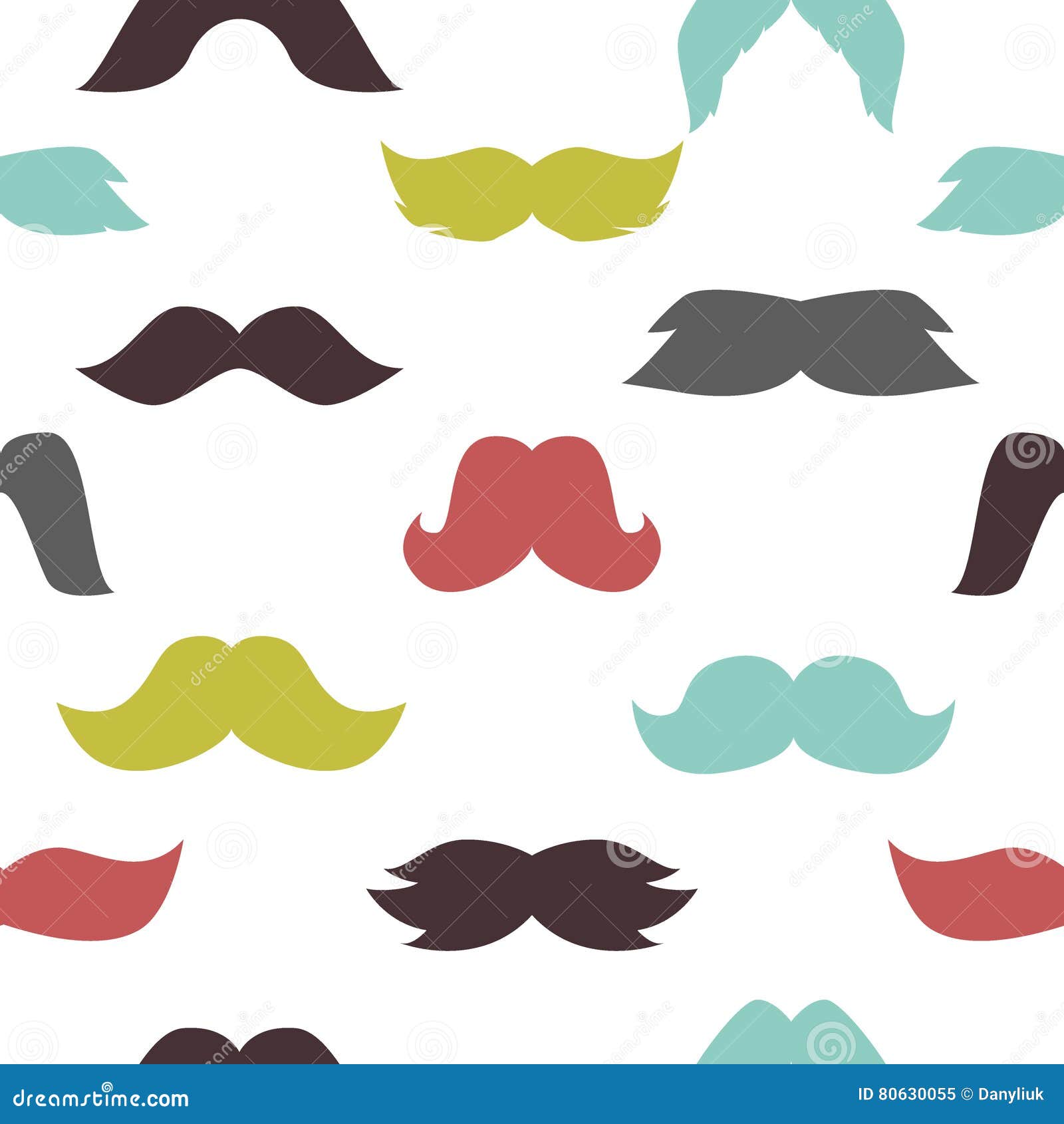 Mustaches Seamless Pattern Vector. Stock Vector - Illustration of ...
