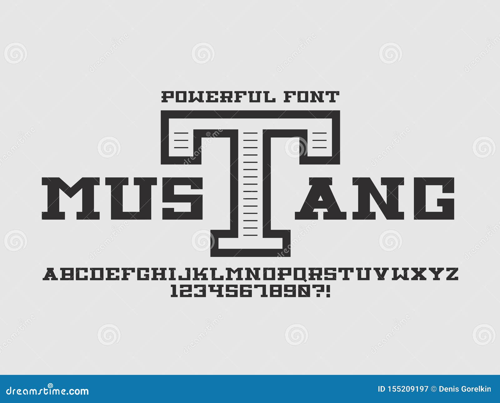Mustang bold font. Vector stock vector. Illustration of lettering ...