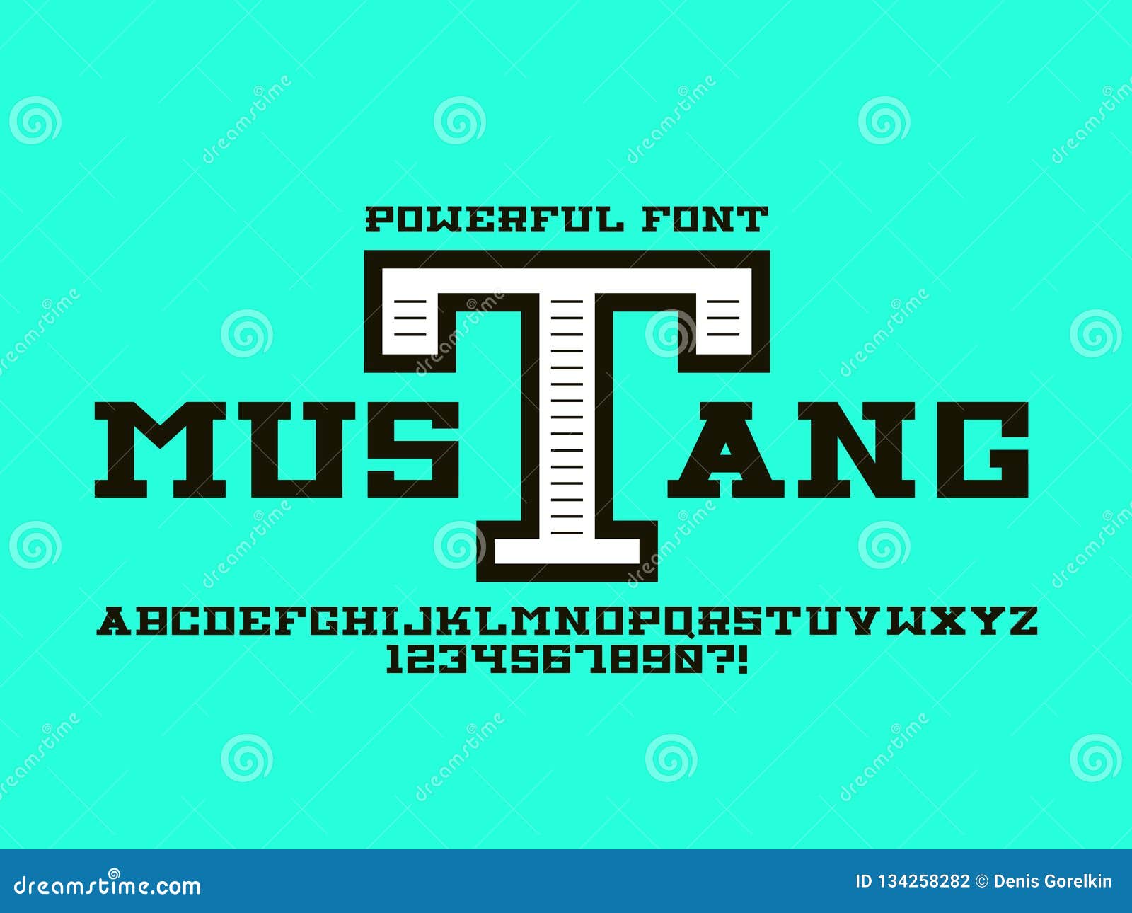Mustang Font Vector Alphabet Stock Vector Illustration Of Alphabet Graphic 134258282