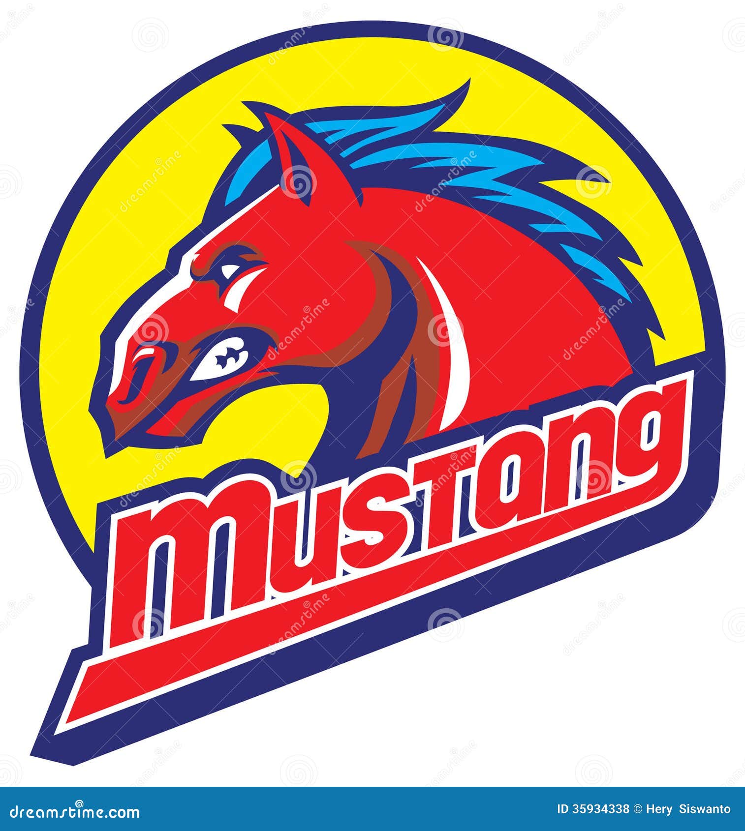 Mustang head mascot stock vector. Illustration of animal - 35934338