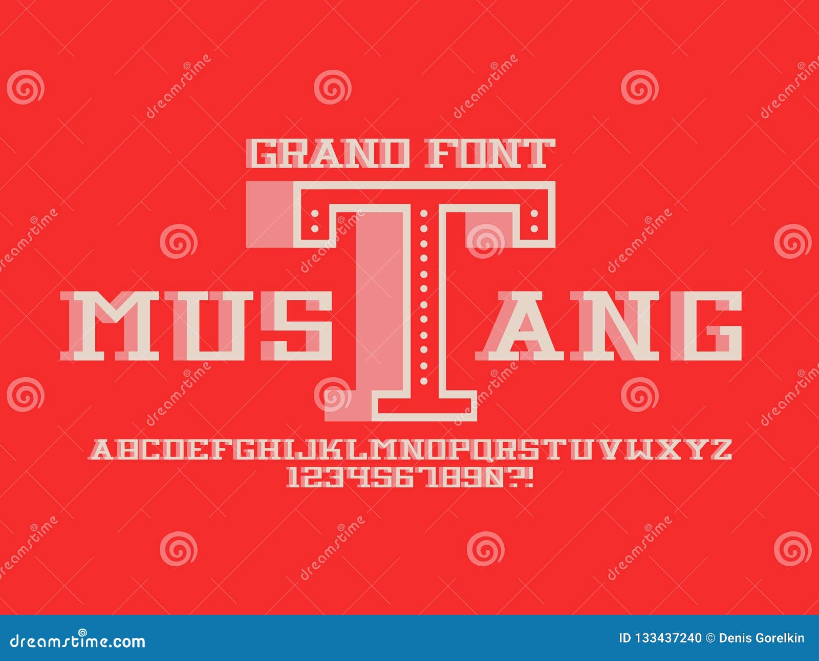 Mustang Thin 3d Font. Vector Stock Vector - Illustration of number ...
