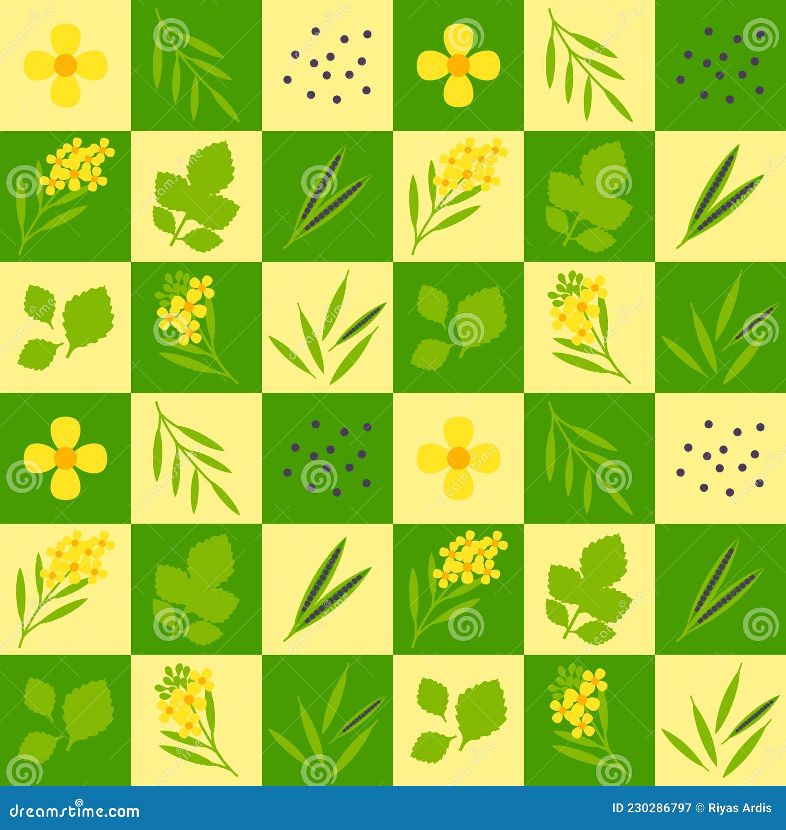 Mustard Abstract Seamless Geometric Vector Pattern for Packaging Design ...