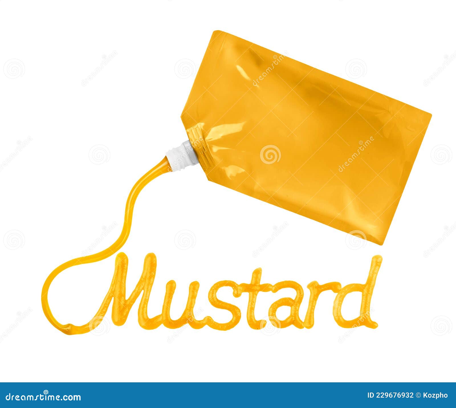 Mustard Flows Out in the Form of a Lettering from Yellow Package Stock ...
