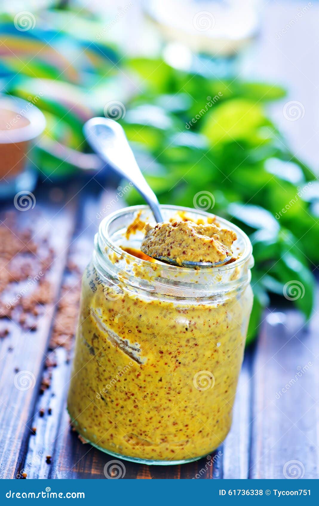 Mustard stock photo. Image of recipe, flavouring, glass - 61736338