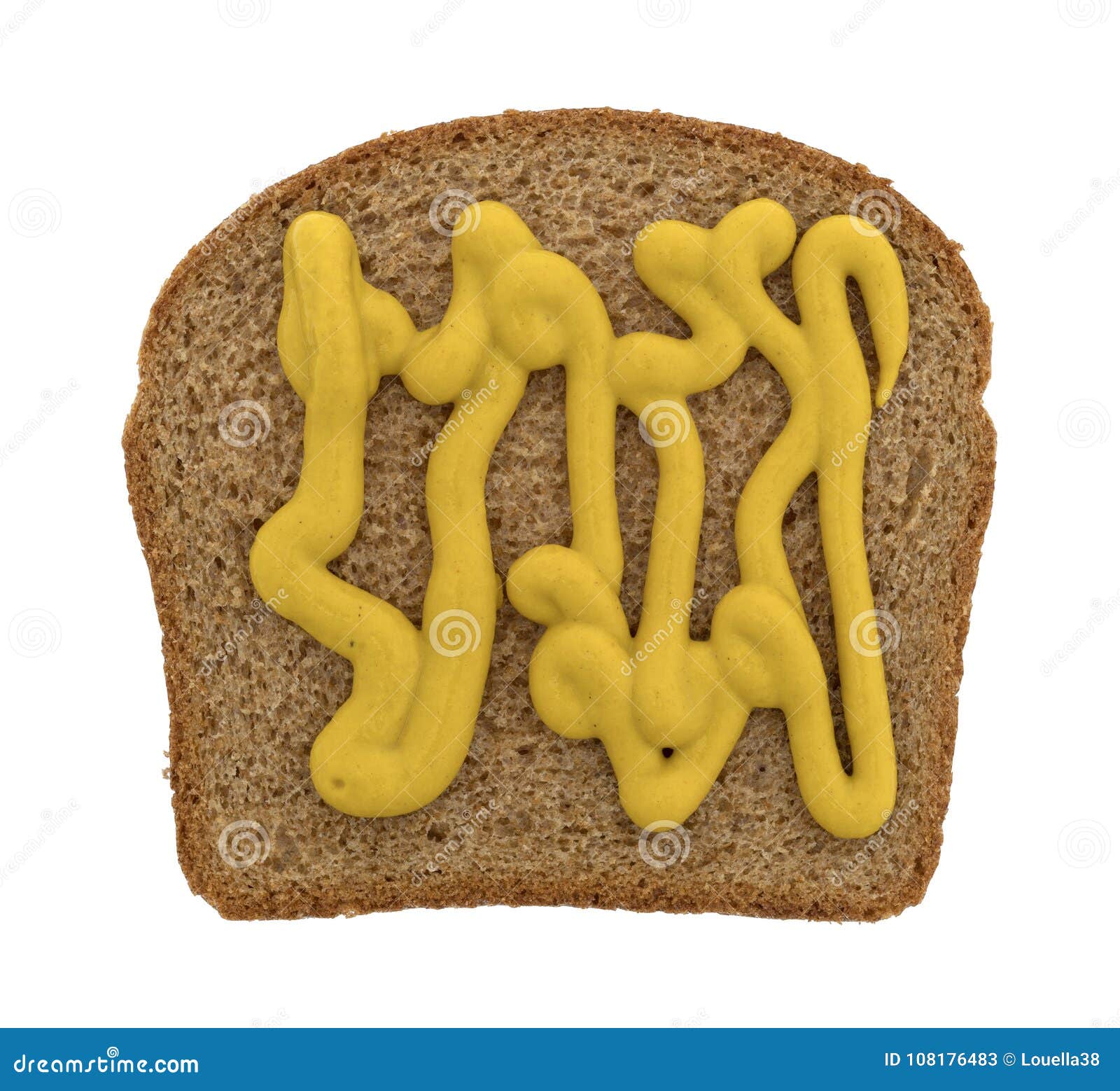 Mustard on a Piece of Wheat Bread Stock Image - Image of wheat, bread ...