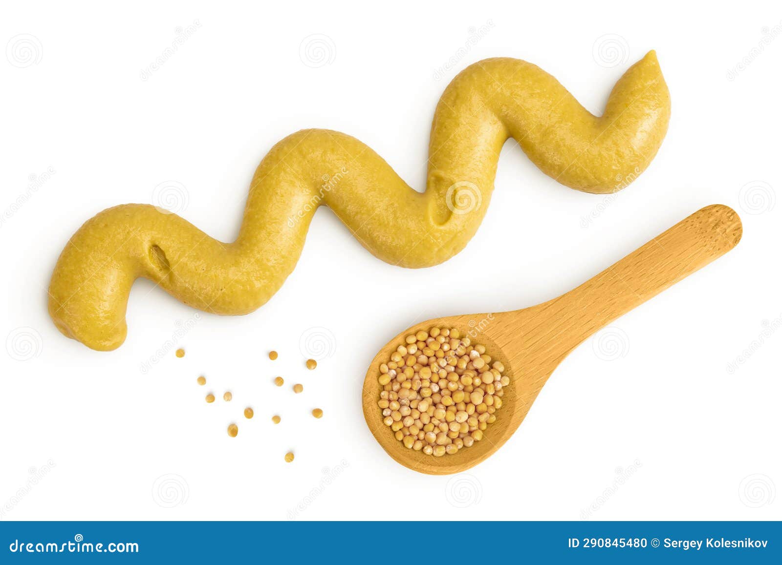Mustard Sauce Isolated on White Background. Top View Stock Photo ...