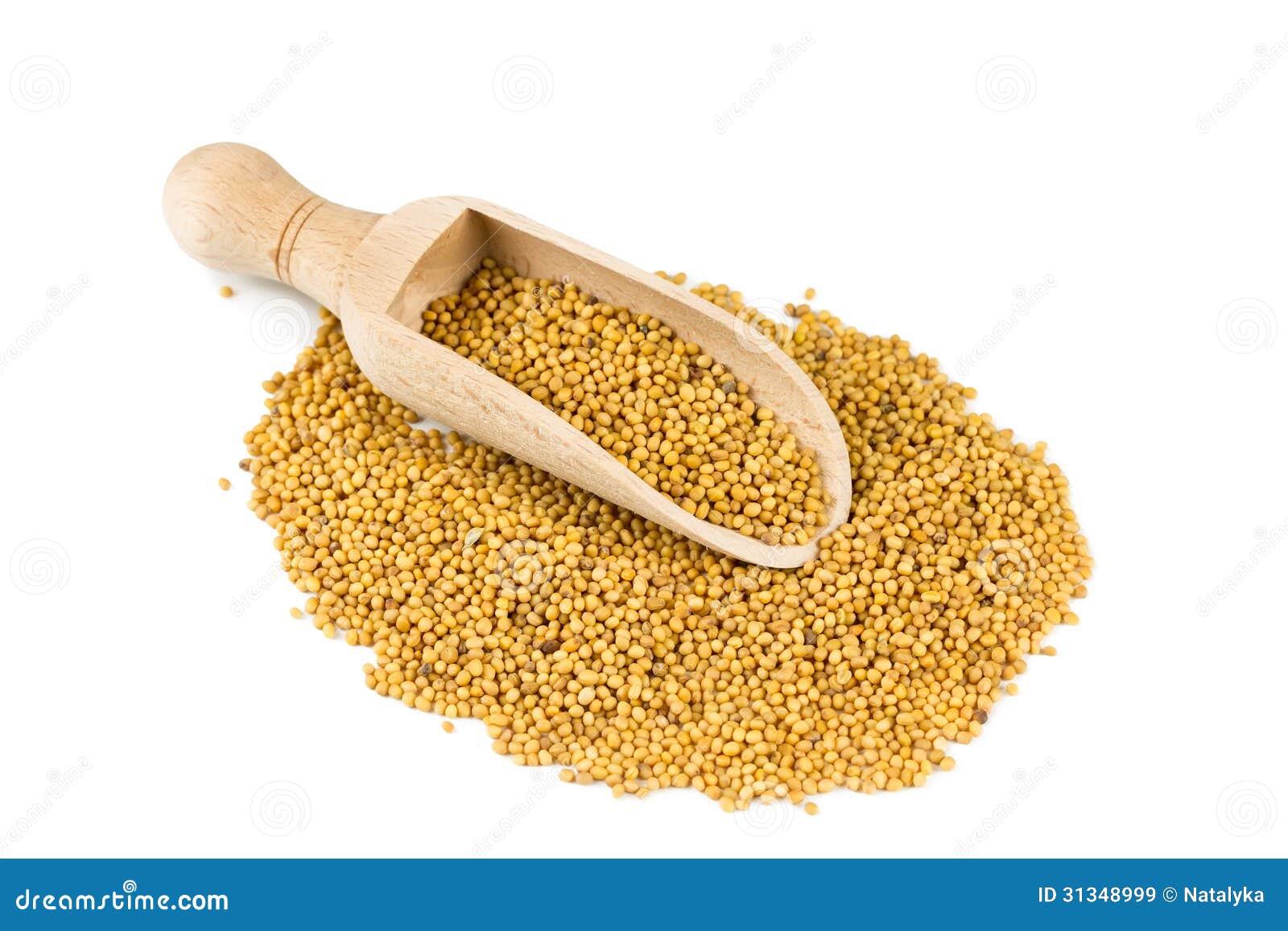 Mustard Seeds in a Spoon for Spices Stock Image - Image of wooden ...