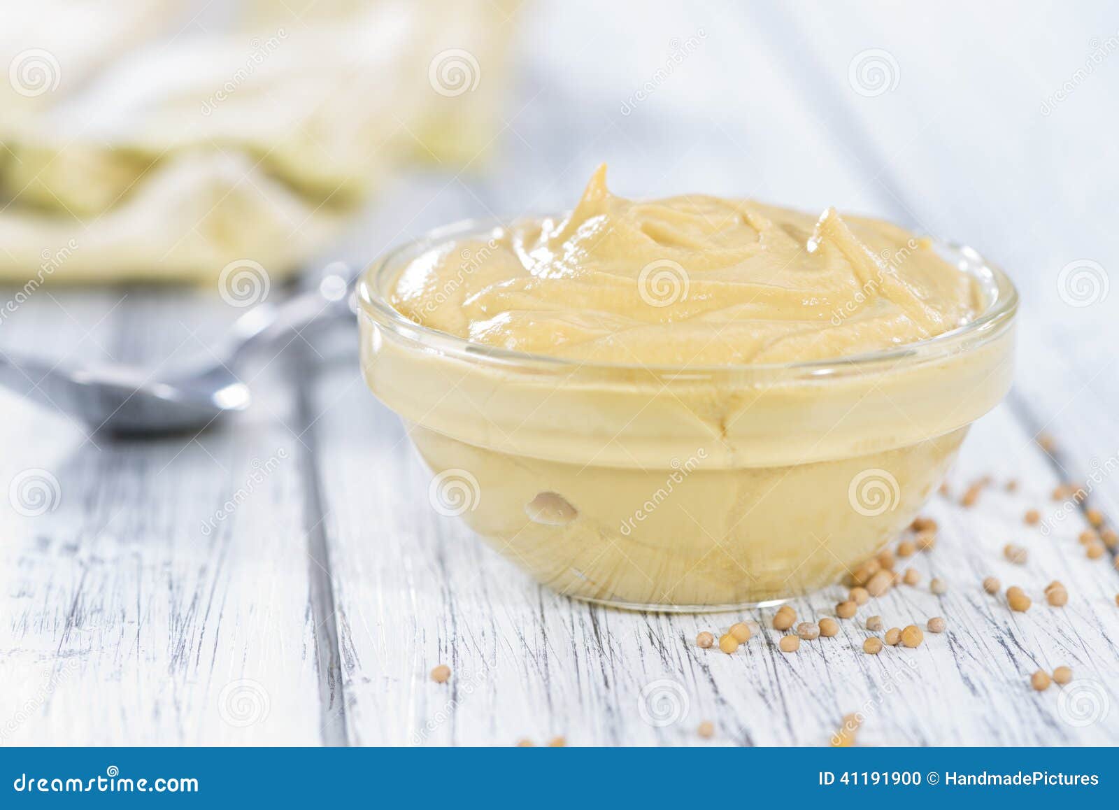 Mustard (on Wooden Background) Stock Photo - Image of flavor, heap ...