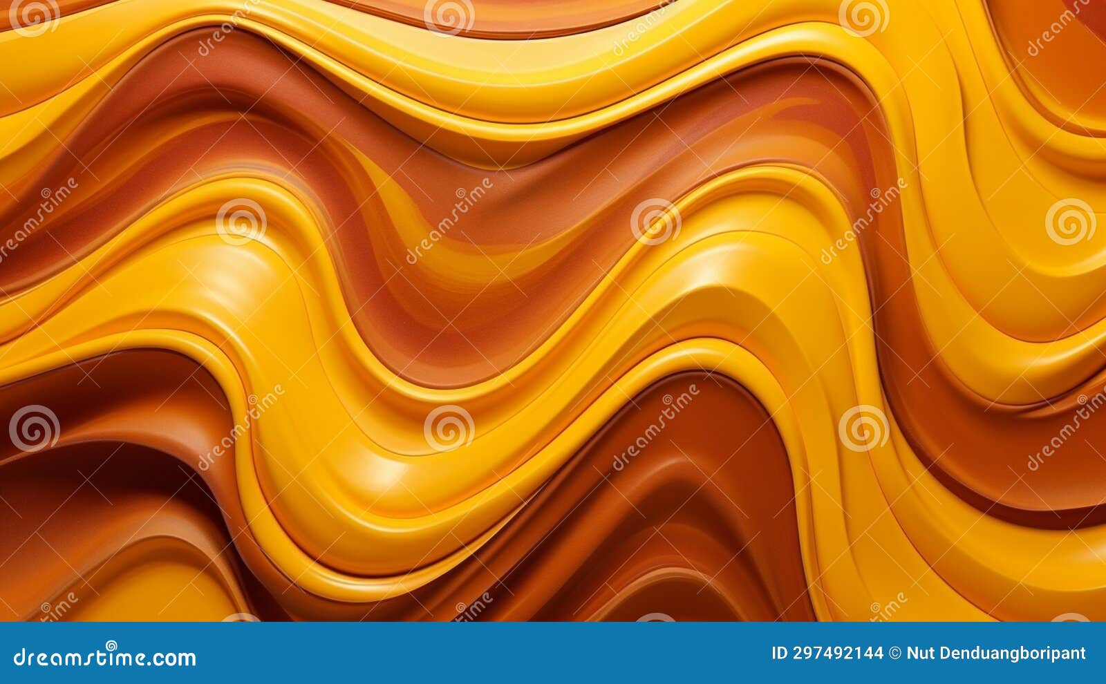 Mustard Yellow and Rust Fluid Color Waves Abstract Pattern Stock ...