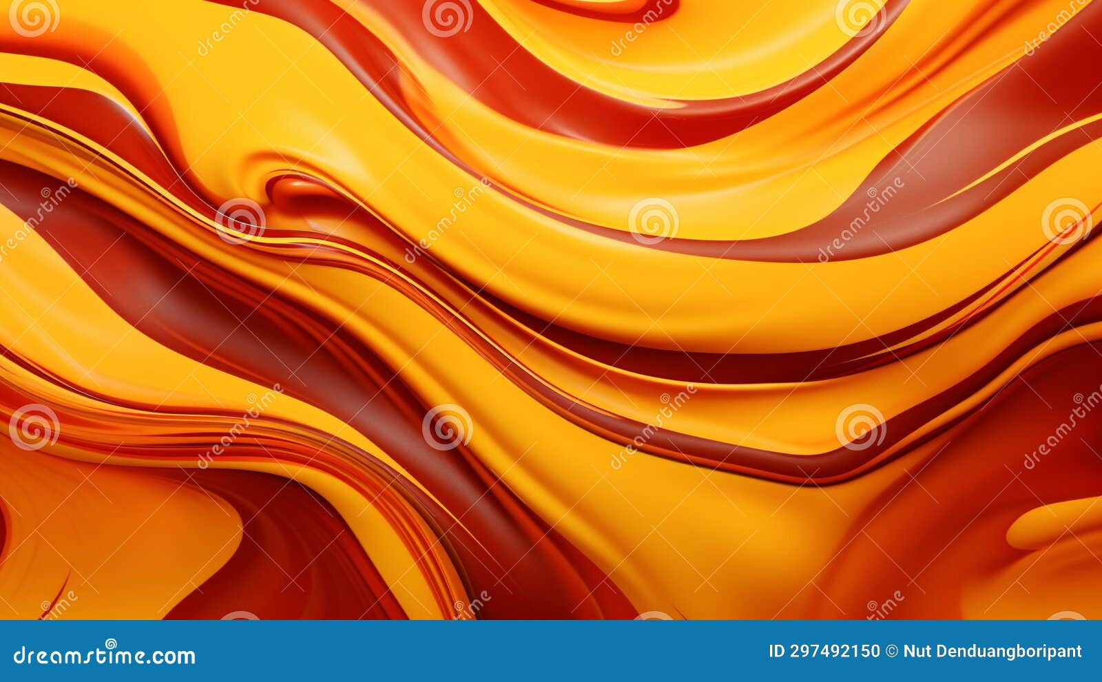 Mustard Yellow and Rust Fluid Color Waves Abstract Pattern Stock ...