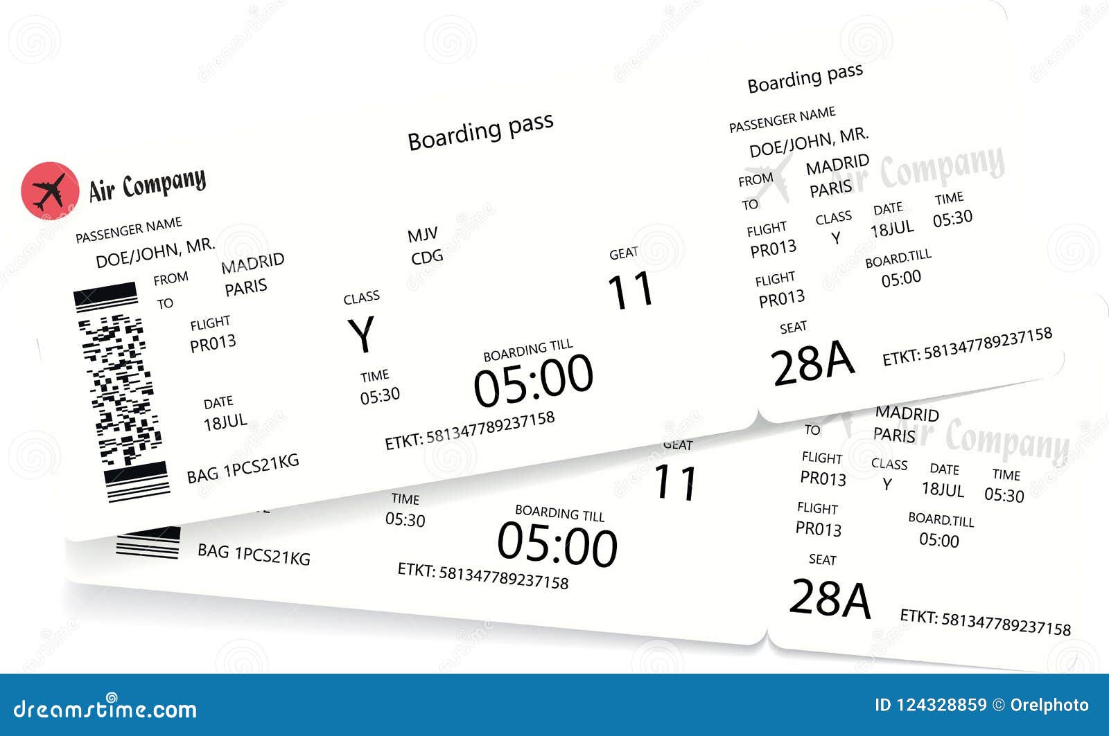 Muster Des Flugtickets Oder Der Bordkarte Vektor Abbildung ...