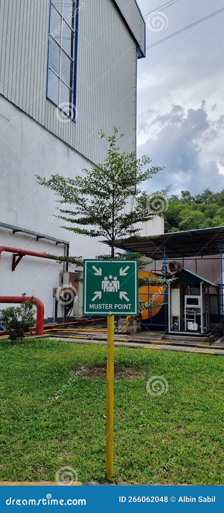 Muster Point with Green Grass and Building Stock Photo - Image of green ...