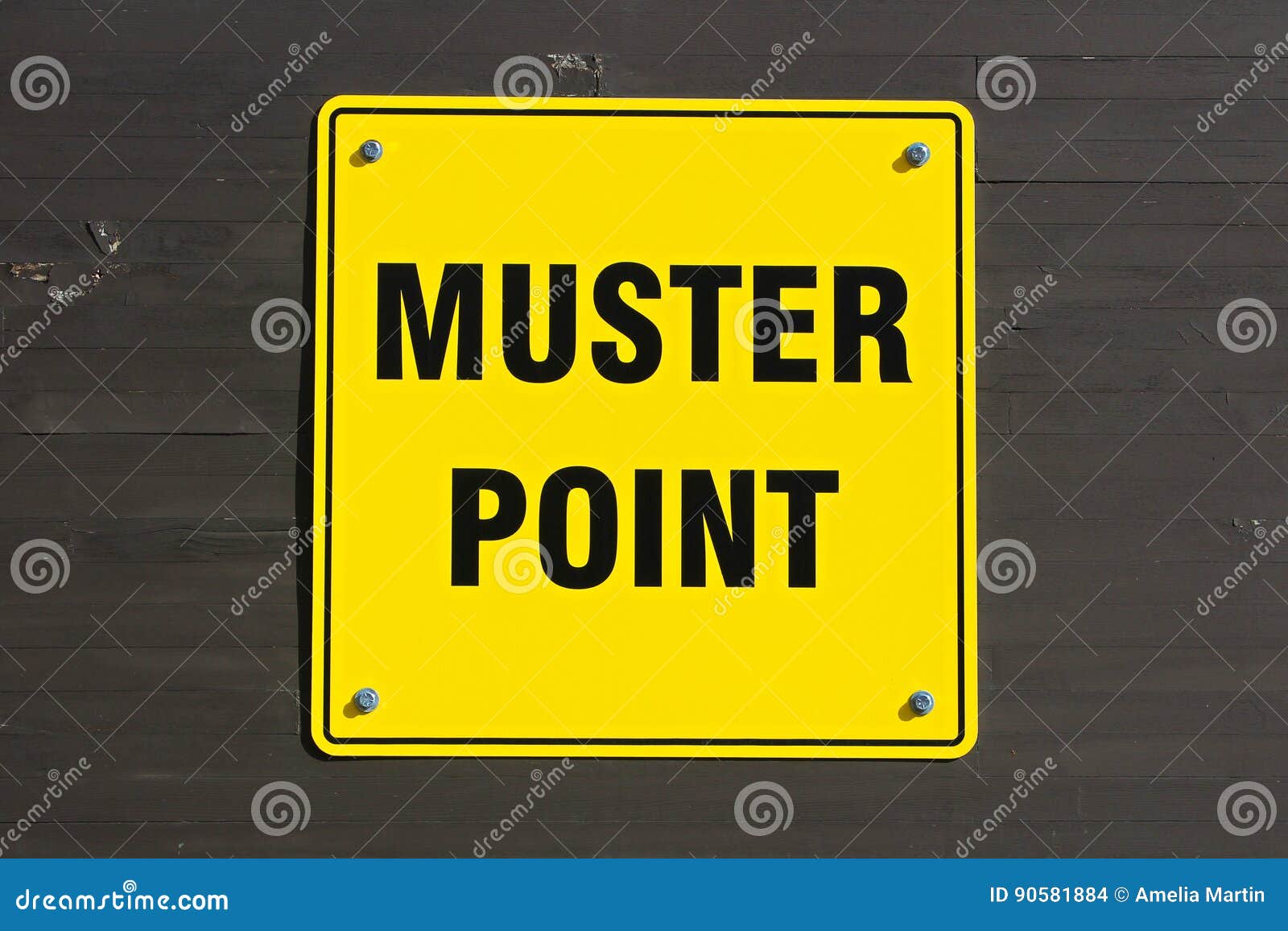 Muster Point Sign on a Wall Stock Photo - Image of central, gather ...