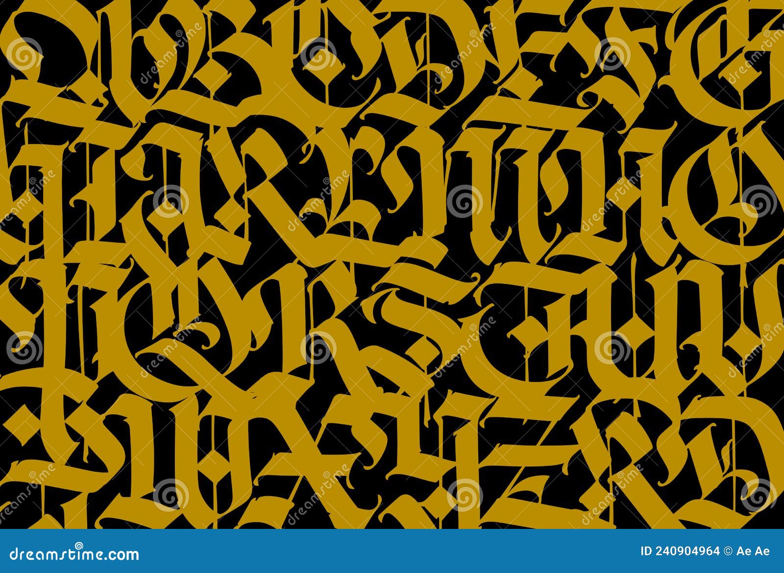 Musterschmuck Im Gotischen Stil Vektor Alphabet Alle Elemente Getrennt Gespeichert