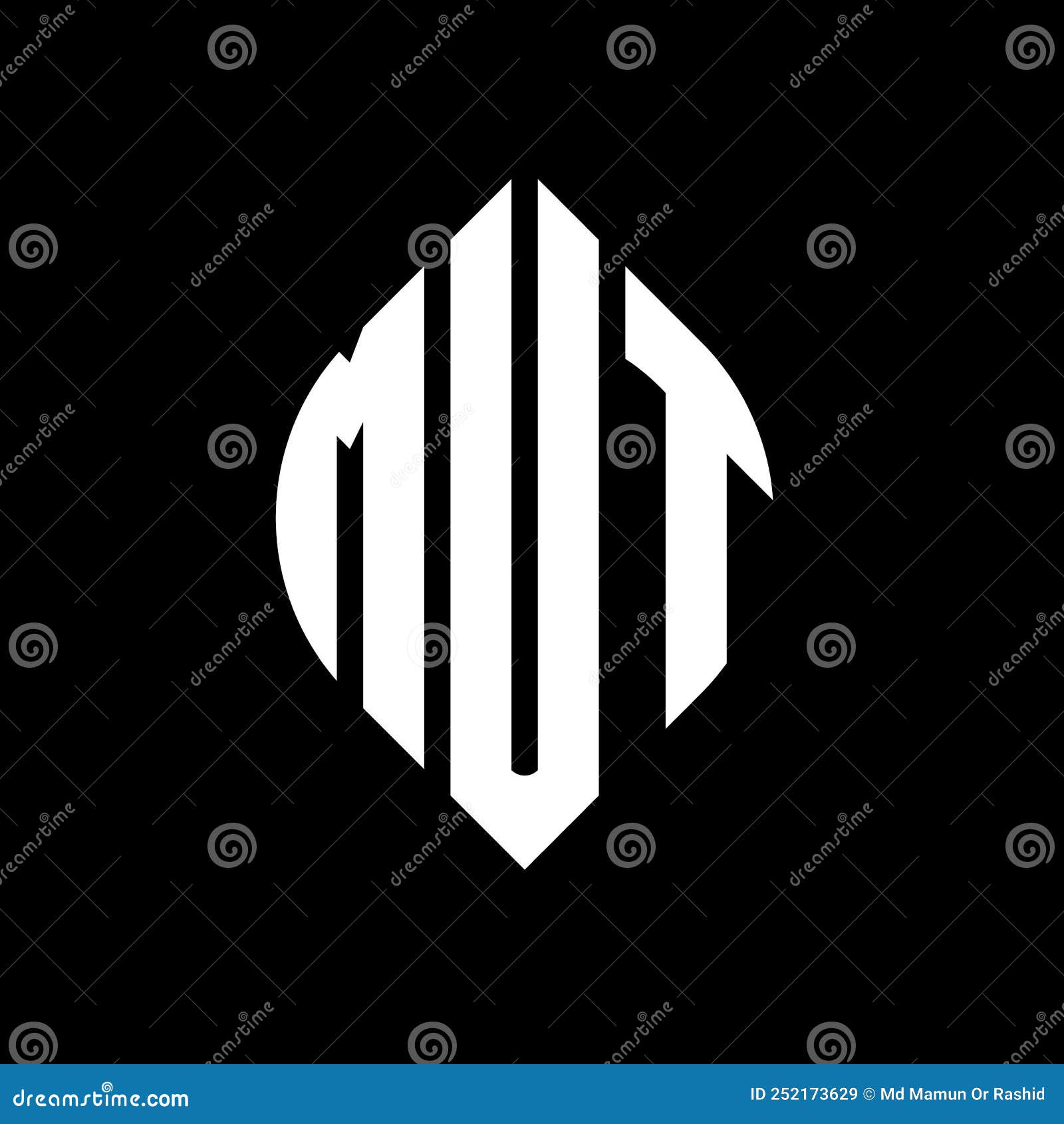 MUT Circle Letter Logo Design with Circle and Ellipse Shape. MUT ...