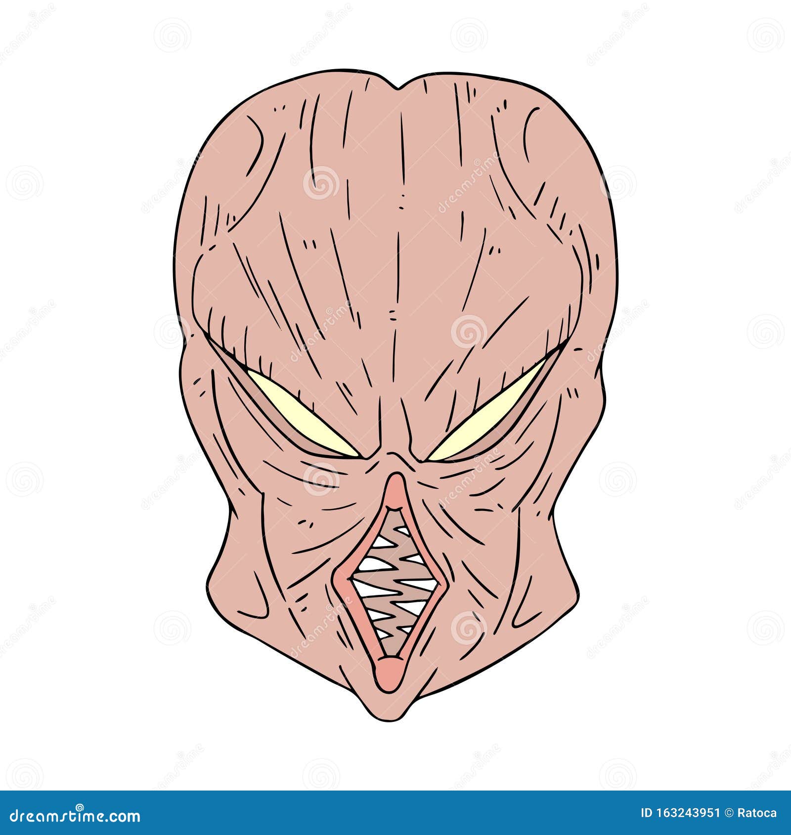 Mutant head draw stock vector. Illustration of mutant - 163243951