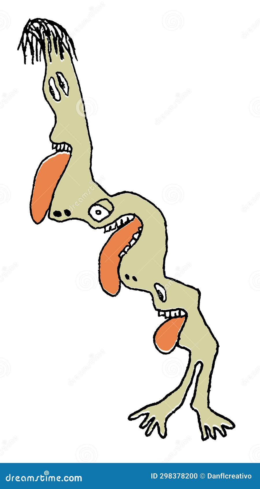 Mutant Humanoid Monster Isolated Drawing Stock Illustration ...