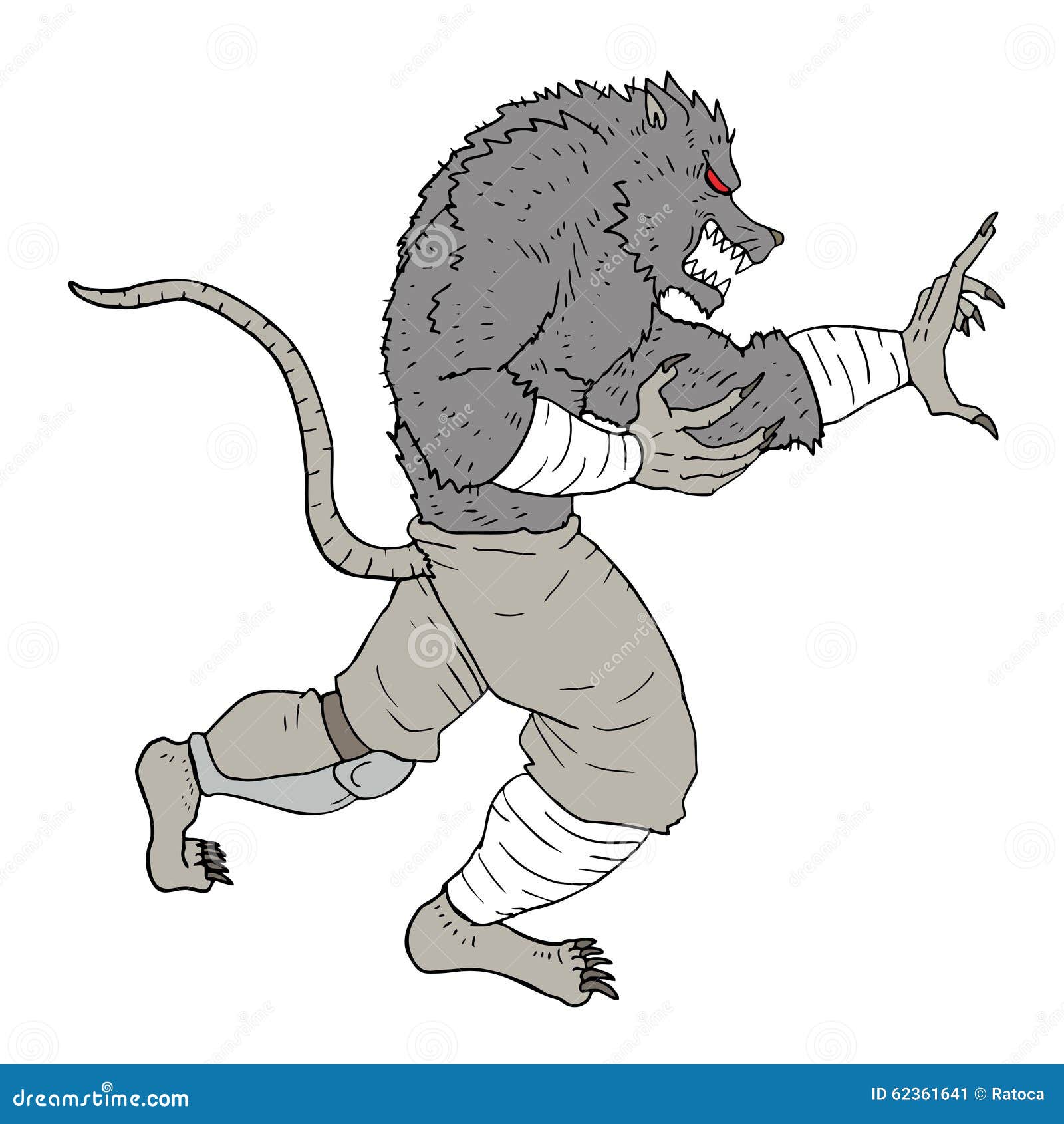 Mutant rat stock vector. Illustration of fangs, attack - 62361641