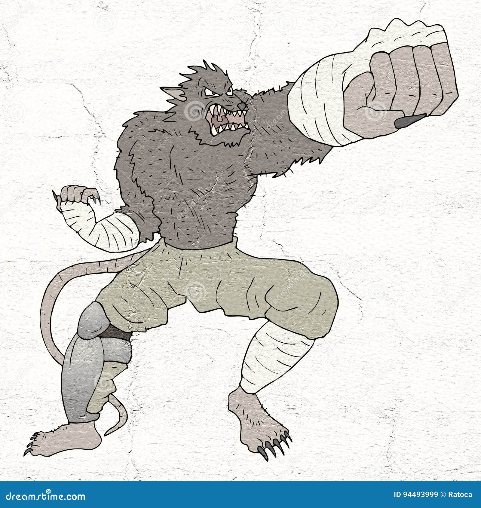 Mutant rat fighter stock illustration. Illustration of style - 94493999
