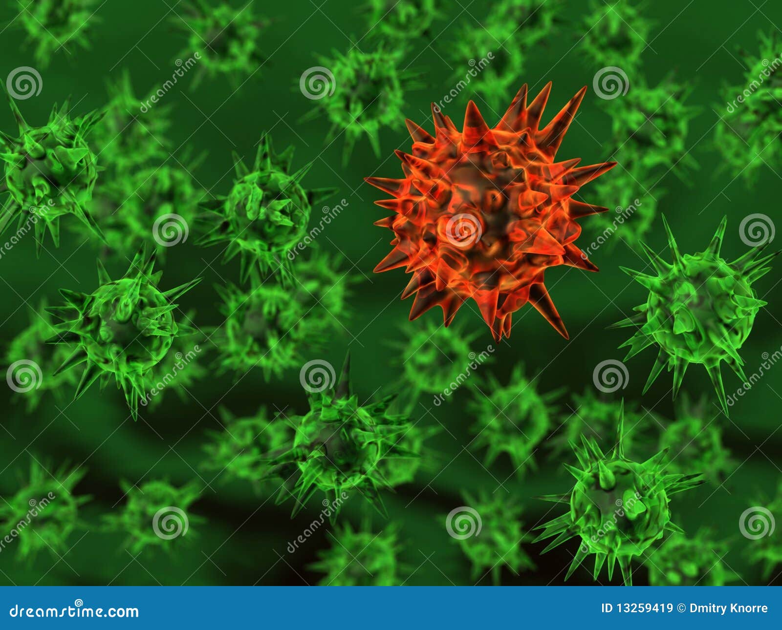 Mutated virus stock illustration. Illustration of digitally - 13259419