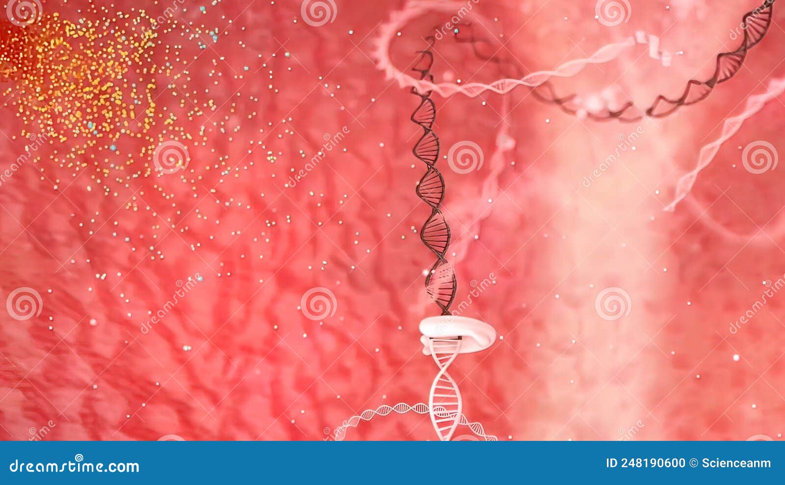 Mutation of the DNA helix stock illustration. Illustration of biology ...