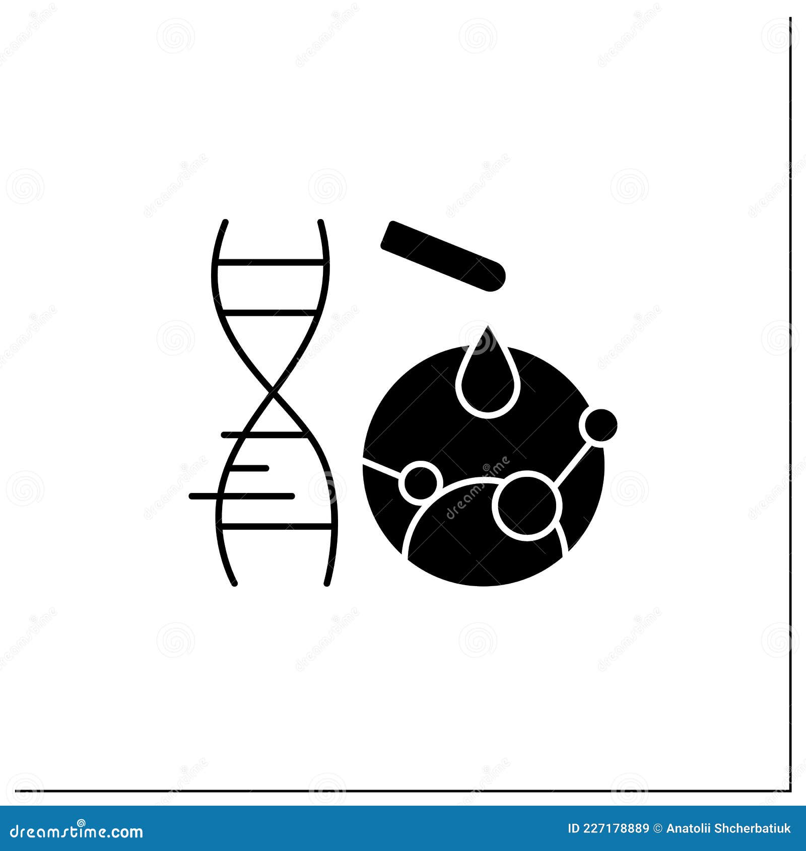 Mutation gene glyph icon stock vector. Illustration of intervention ...