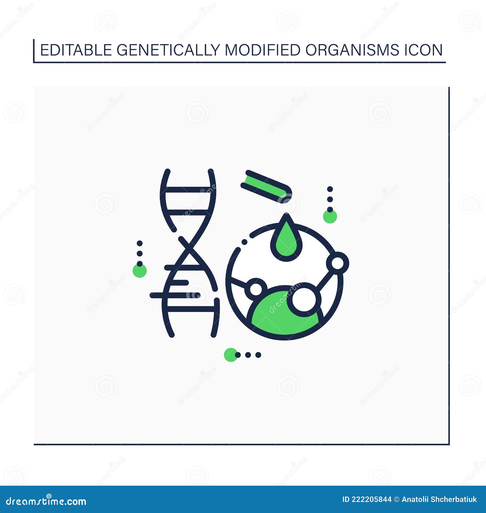 Mutation gene line icon stock vector. Illustration of analysis - 222205844