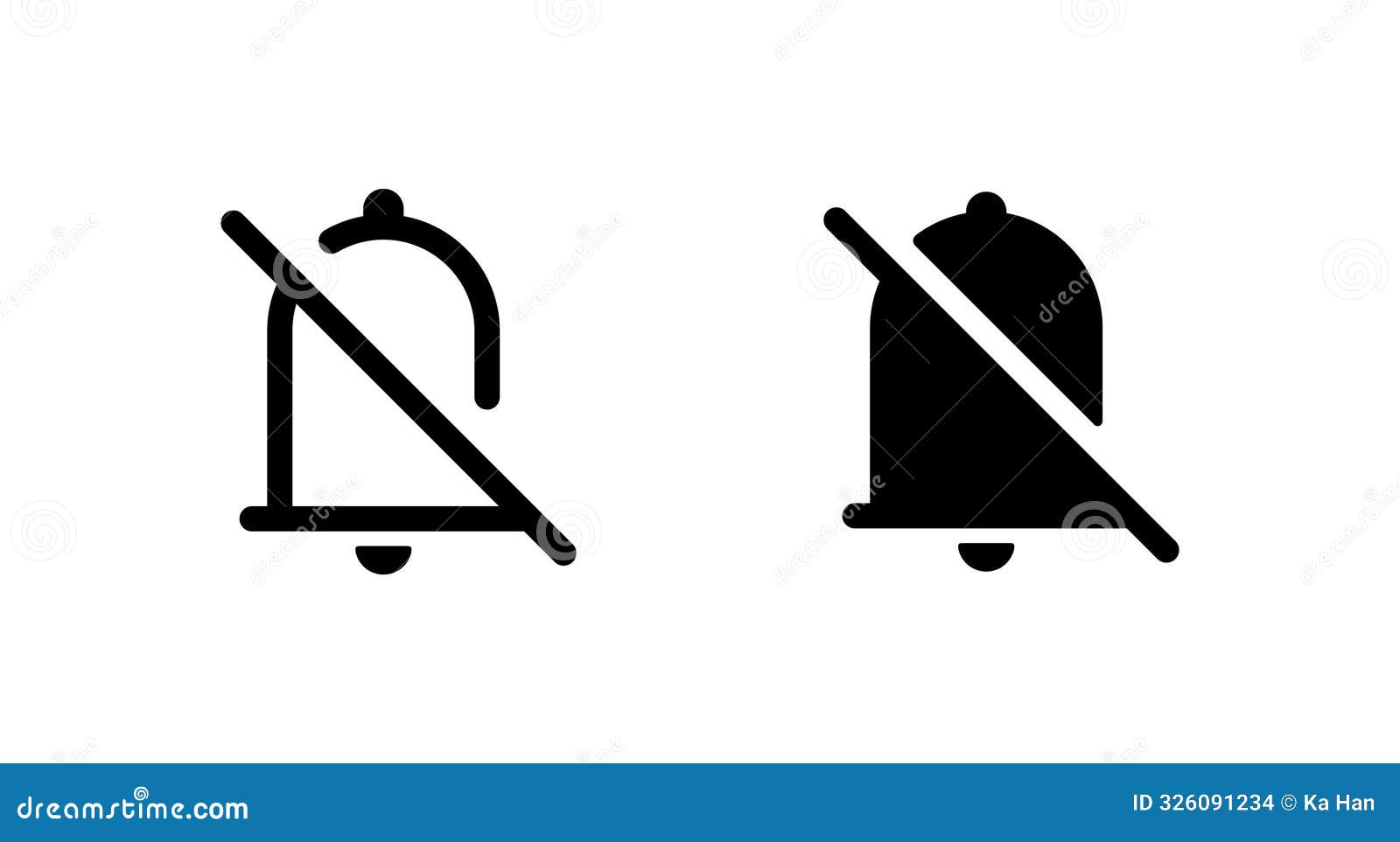 Mute Bell Icon in Generic Style. Silent, Silence Concept Stock ...