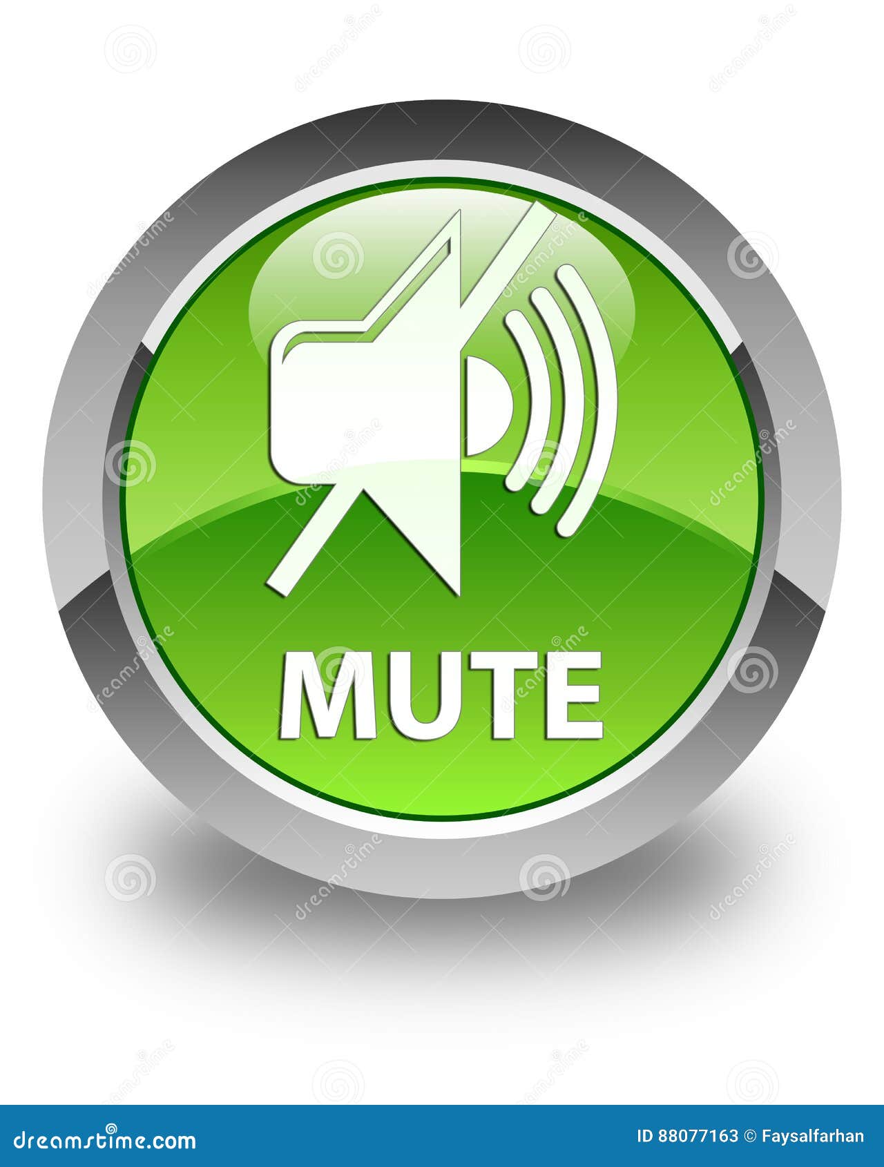 Mute Glossy Green Round Button Stock Illustration - Illustration of ...
