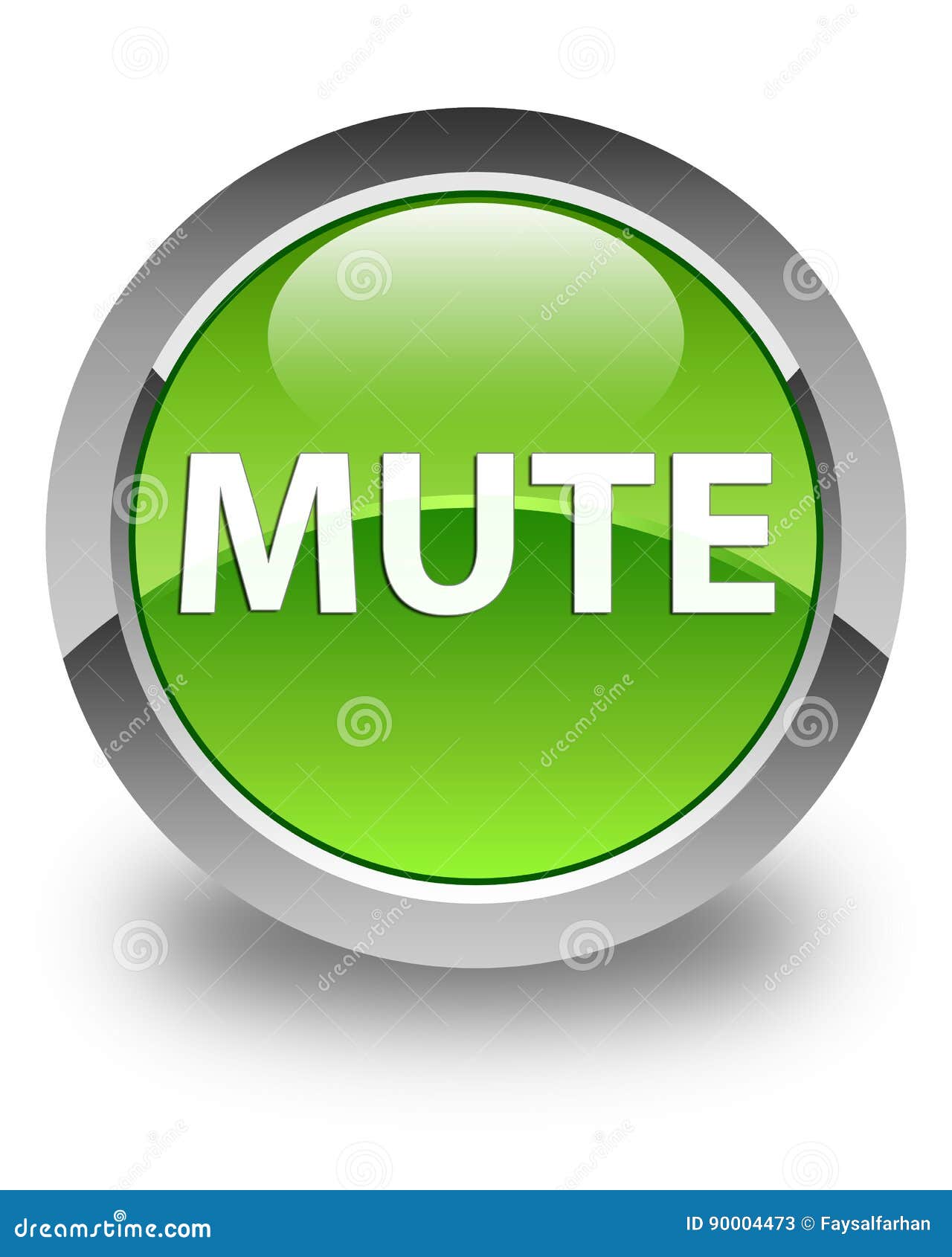 Mute Glossy Green Round Button Stock Illustration - Illustration of ...