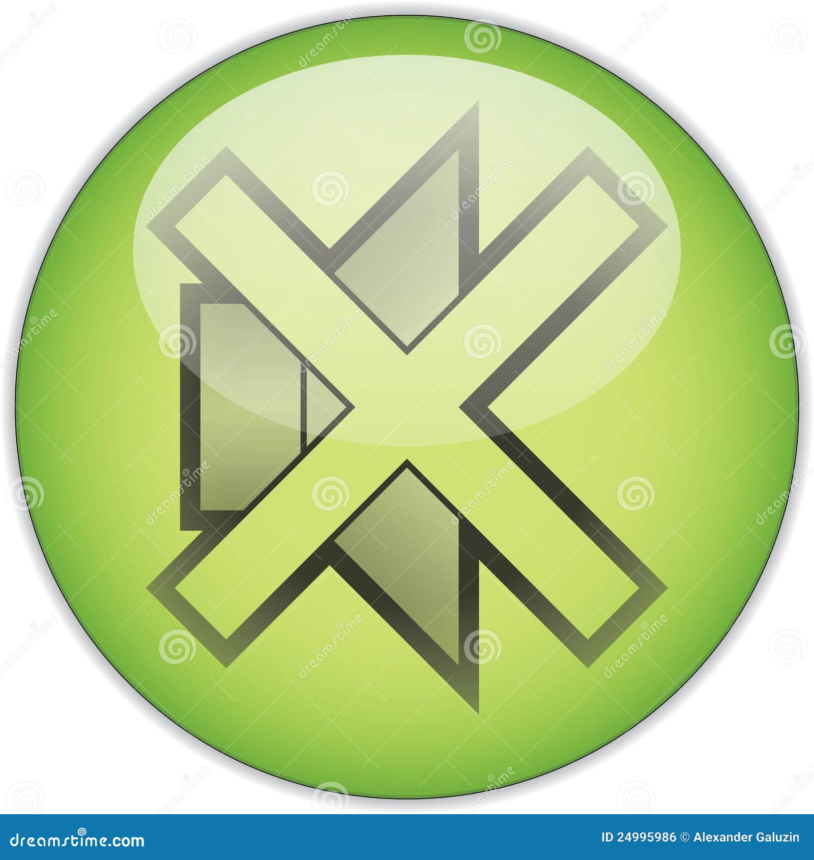 Mute green button stock illustration. Illustration of green - 24995986