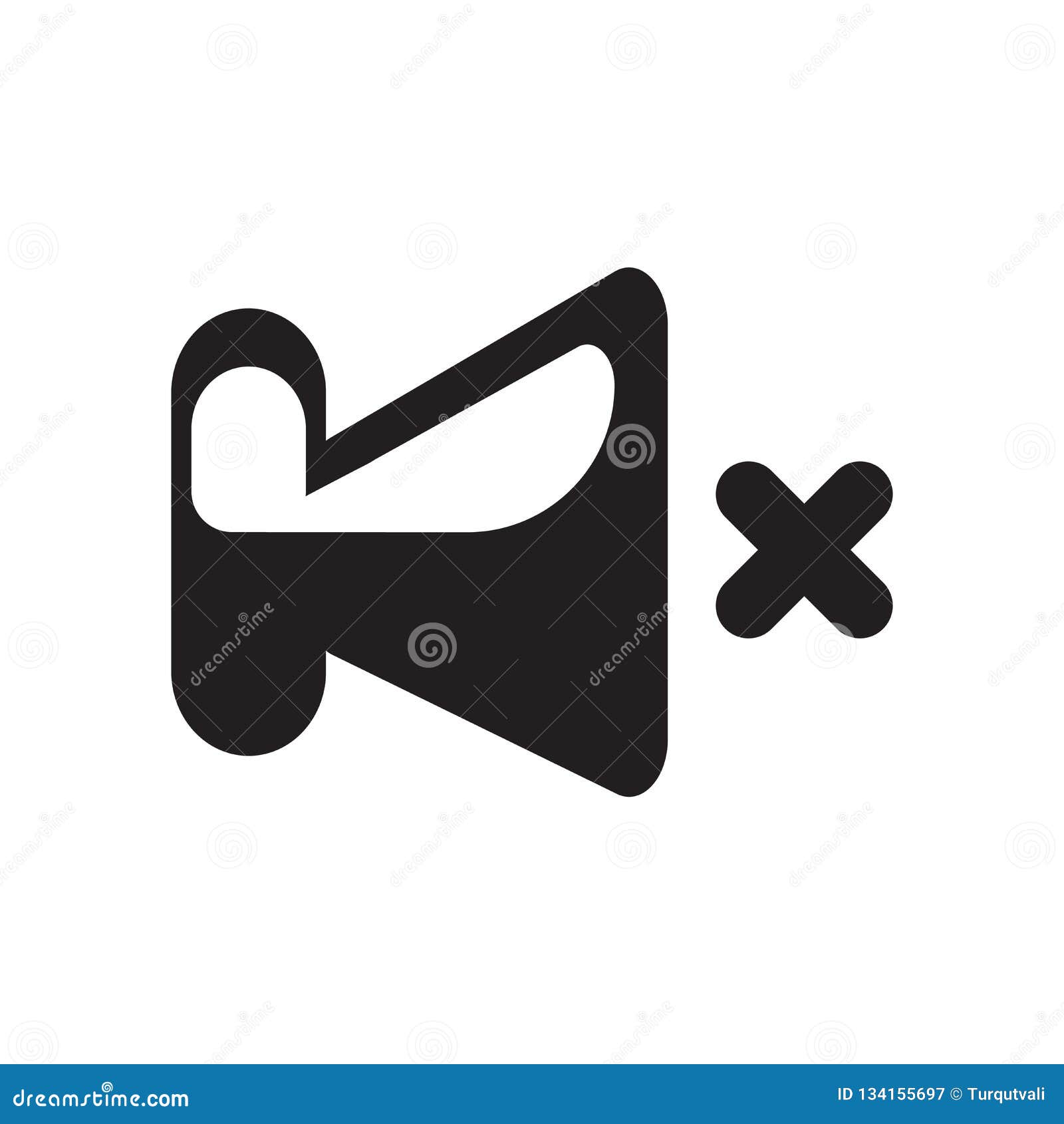 Mute Icon Vector Sign and Symbol Isolated on White Background, Mute ...