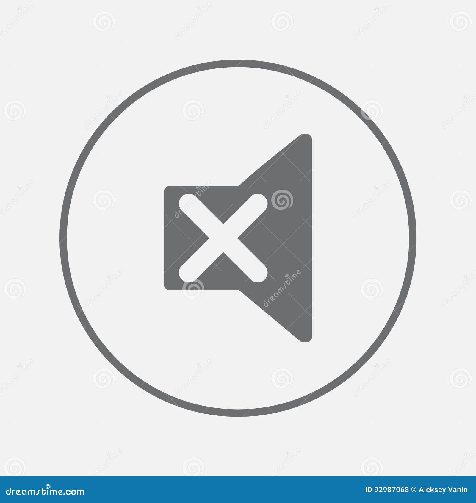 Mute Icon Vector, Solid Illustration, Pictogram Isolated on Gray. Stock ...