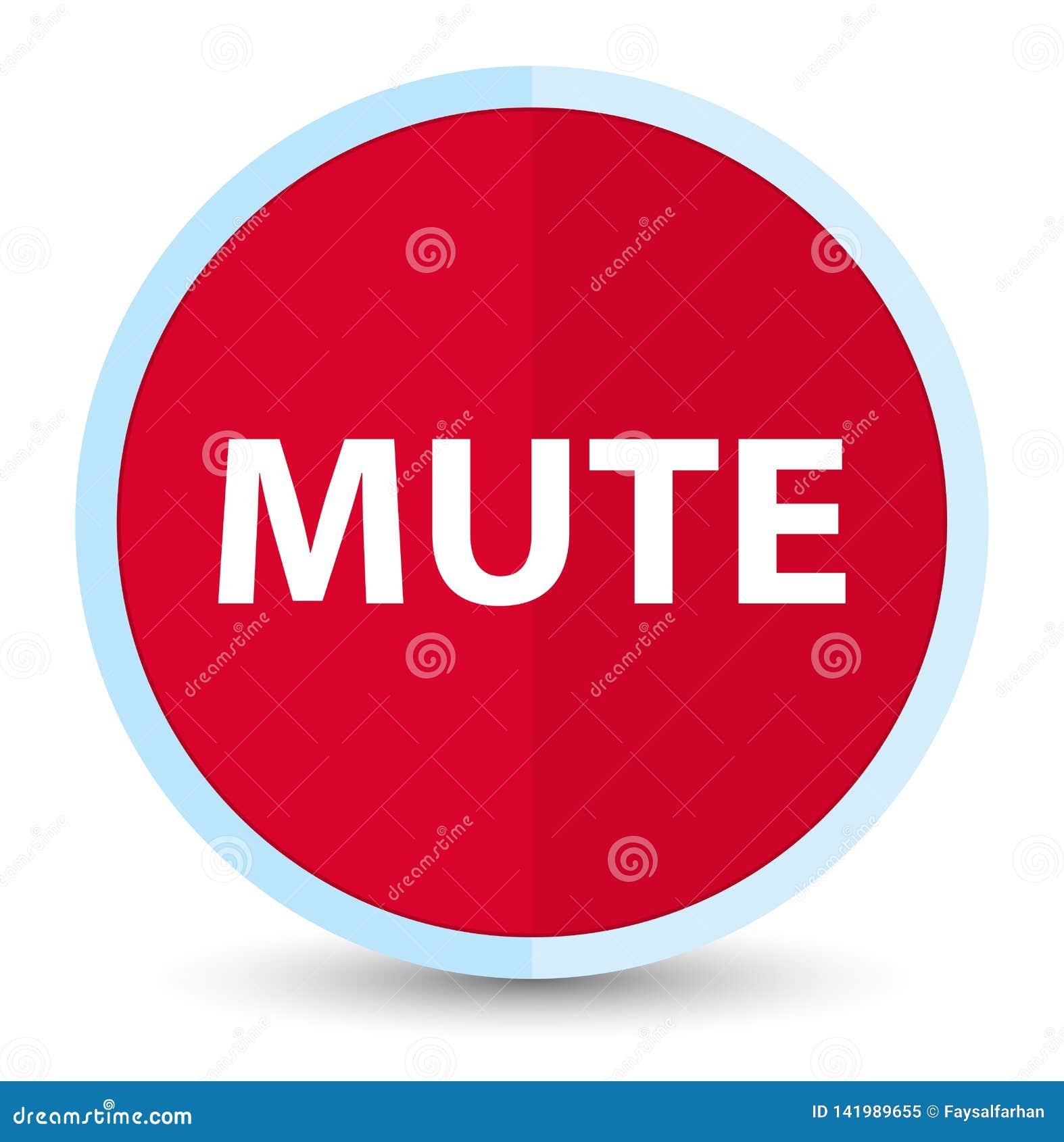 Mute Flat Prime Red Round Button Stock Vector - Illustration of text ...