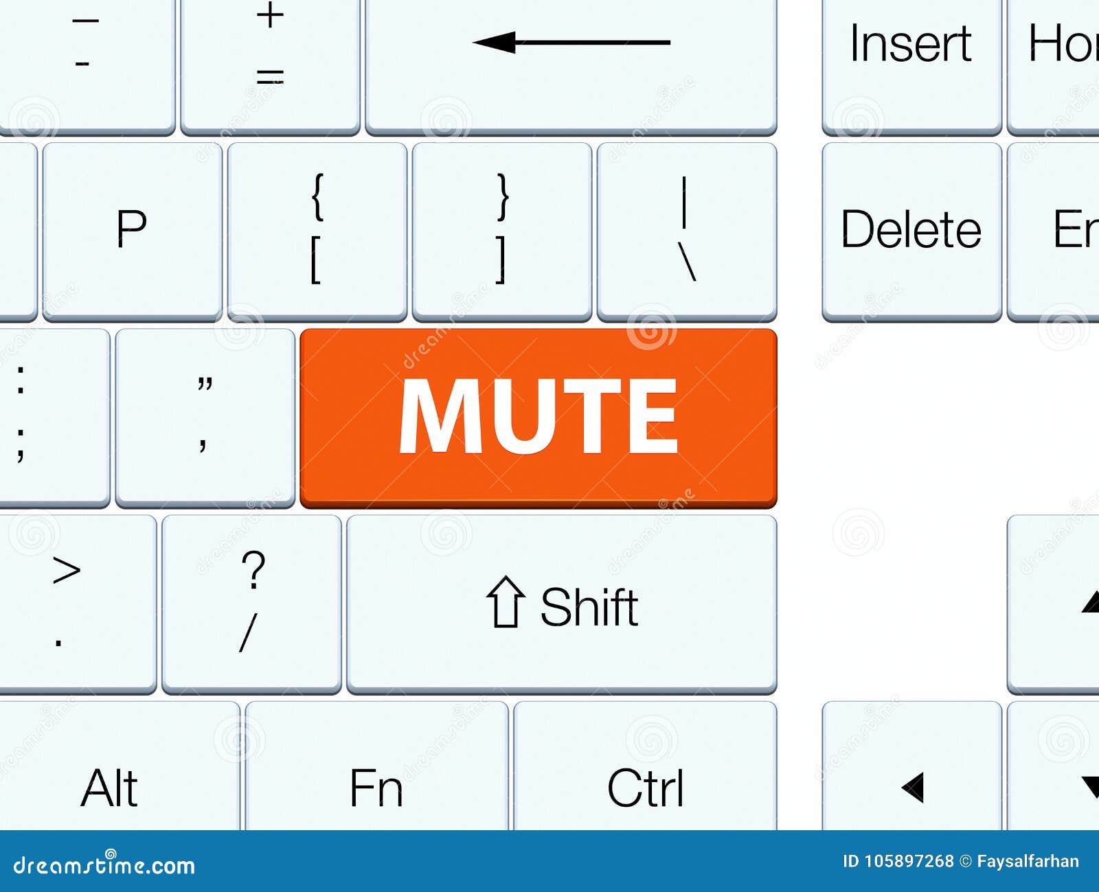 Mute Orange Keyboard Button Stock Illustration - Illustration of volume ...