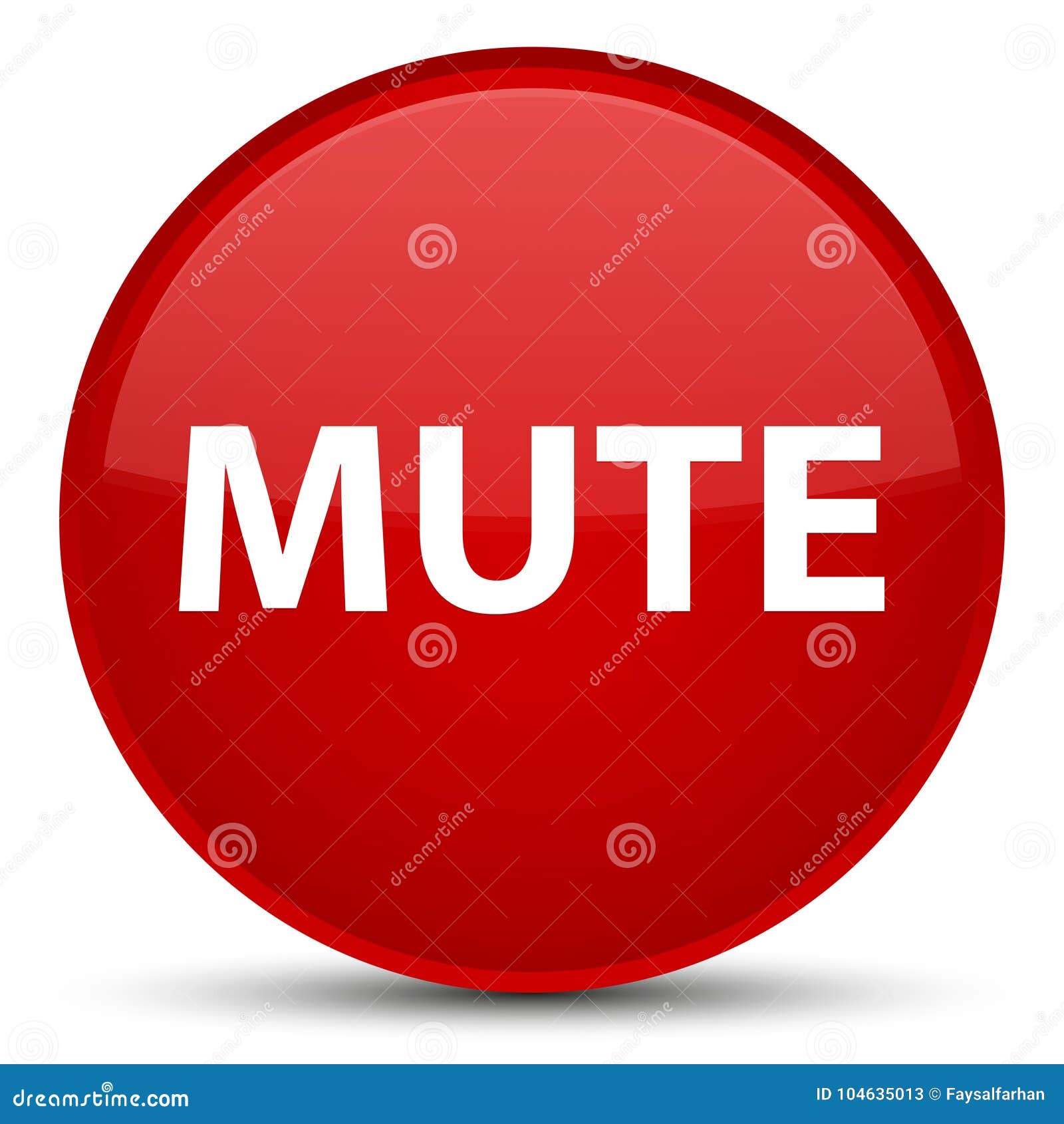 Mute Special Red Round Button Stock Illustration - Illustration of word ...