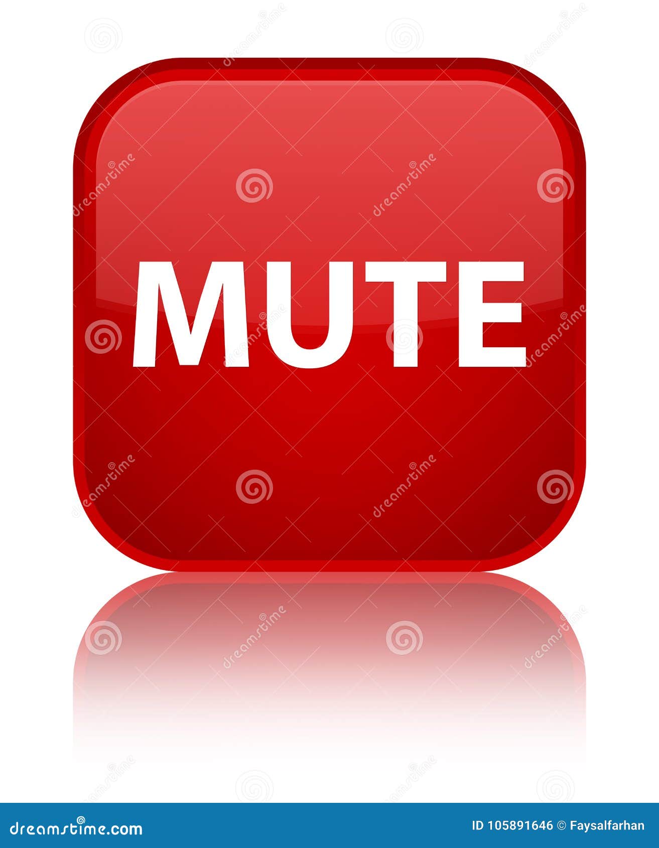 Mute Special Red Square Button Stock Illustration - Illustration of ...