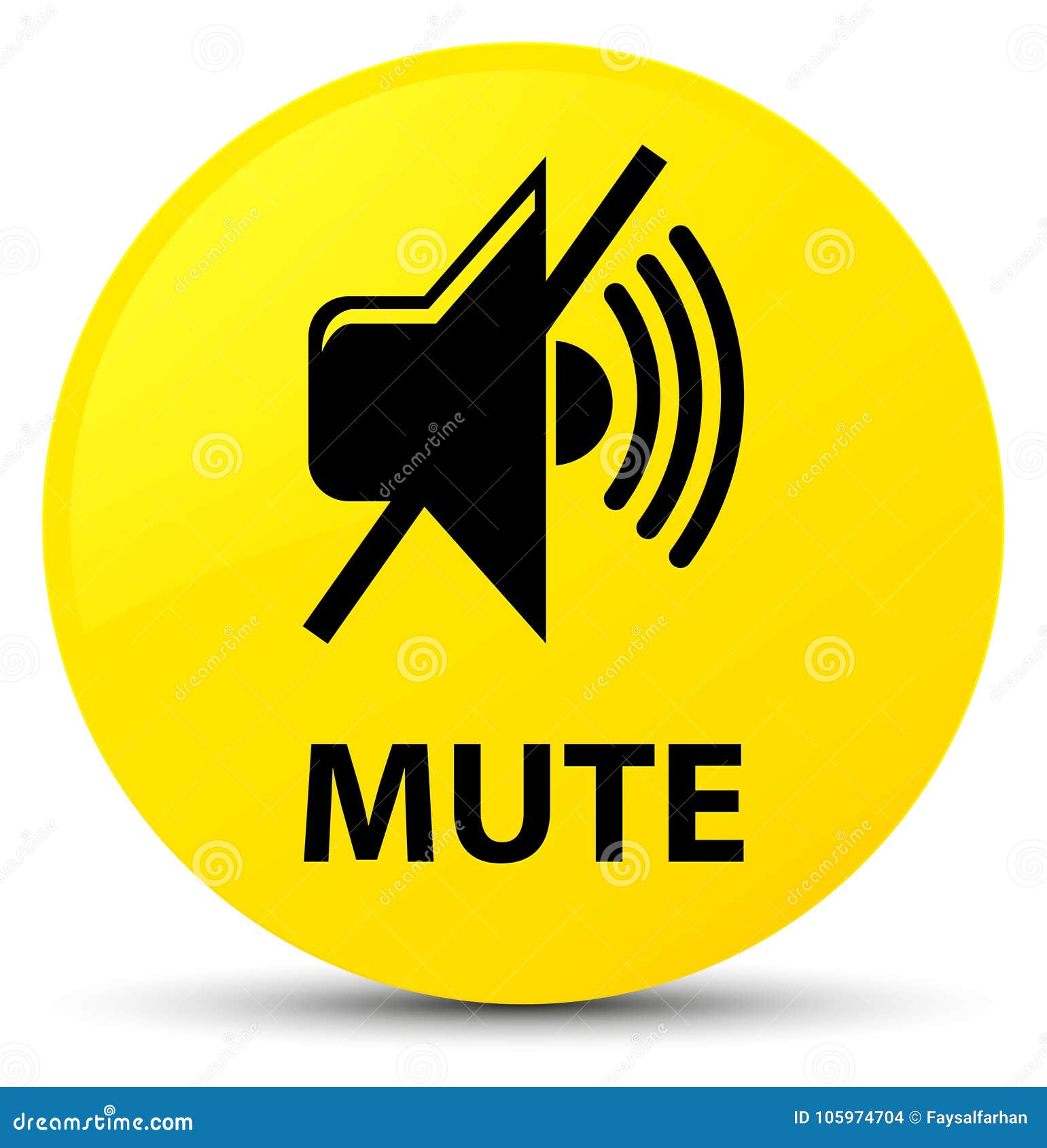 Mute yellow round button stock illustration. Illustration of yellow ...