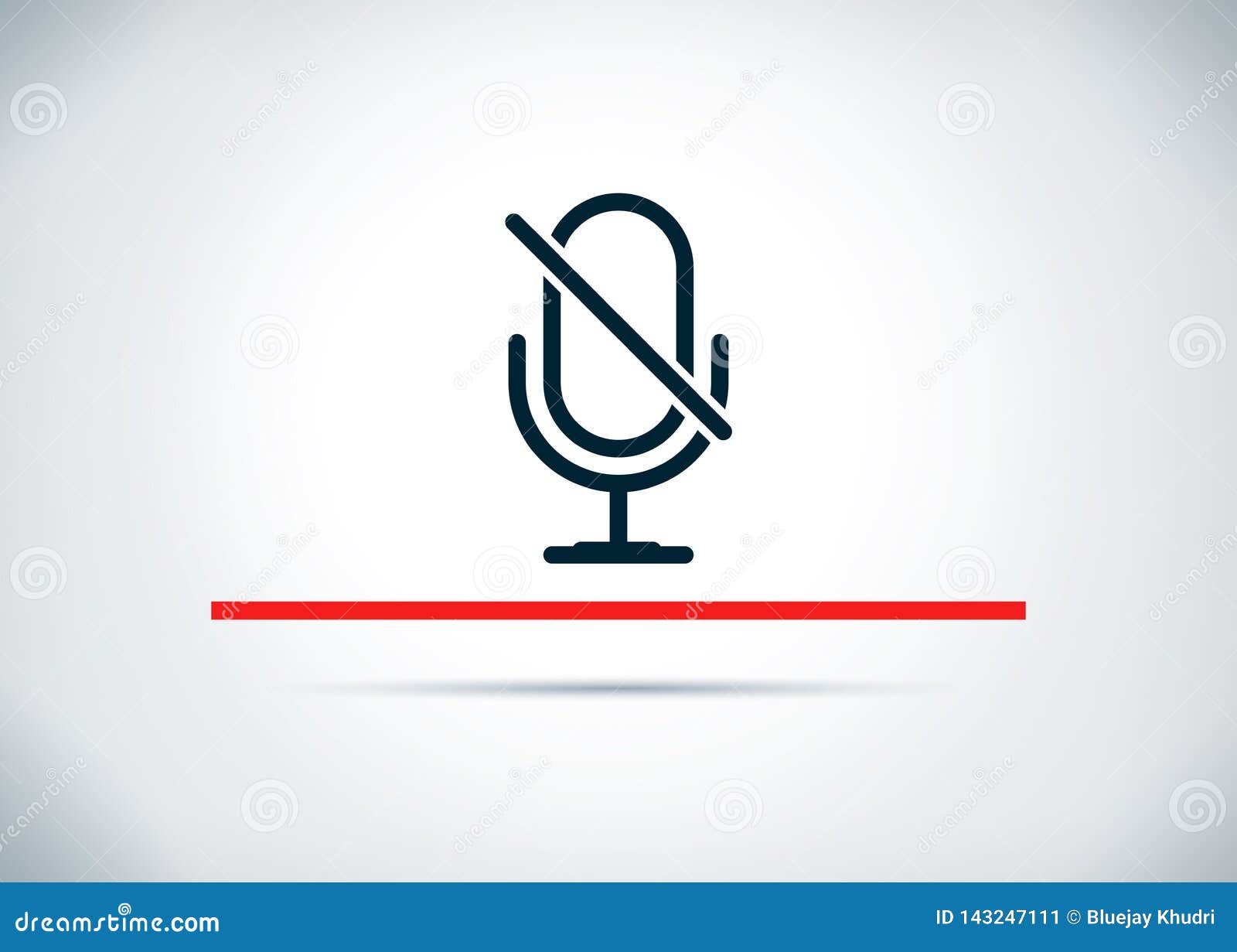 Mute Microphone Icon Abstract Flat Background Design Illustration Stock ...