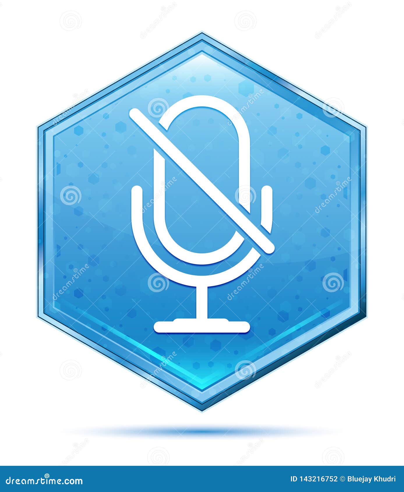 Mute Microphone Icon Crystal Blue Hexagon Button Stock Illustration ...